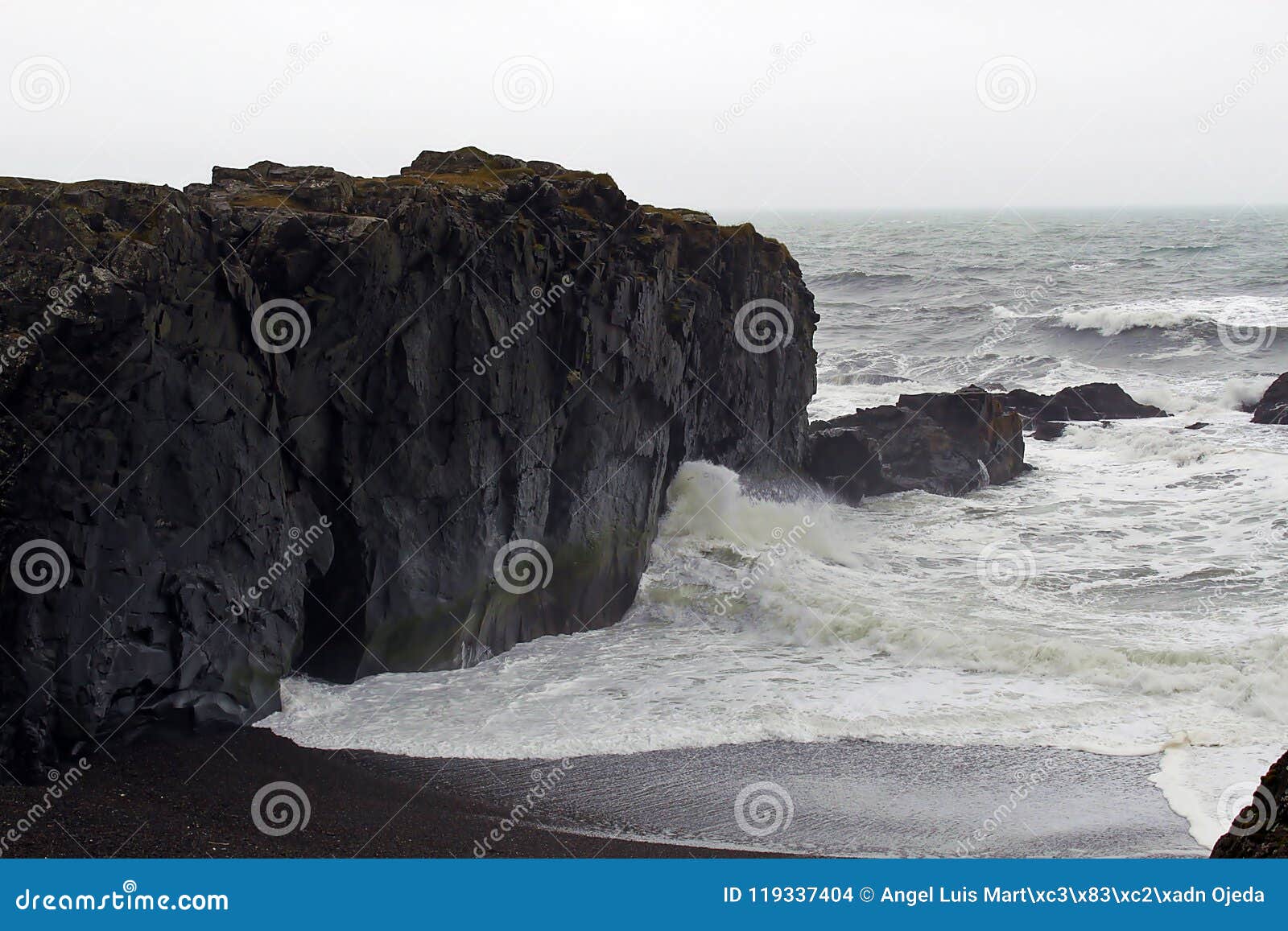 Cliffs in a Raining and Dark Day. Stock Photo - Image of mist, storm ...