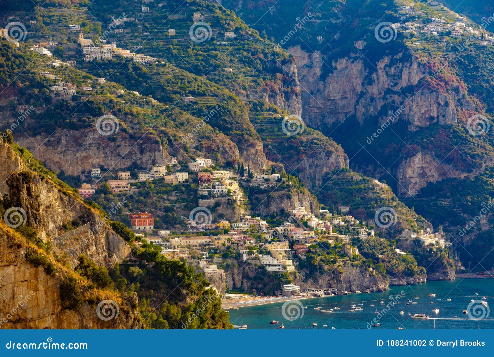 Cliffside Homes on the Amalfi Coast Stock Photo - Image of italian ...