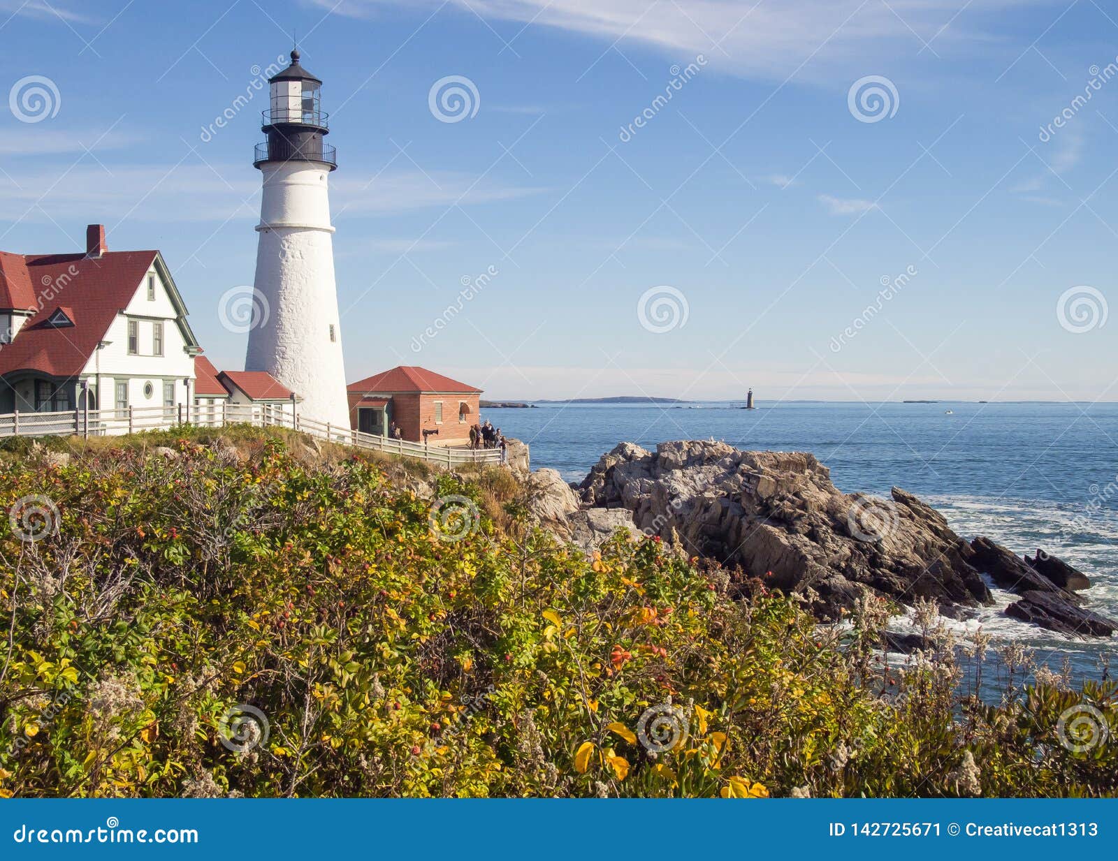 Cliffside View of a Lighthouse on the Coast of Canada Stock Image ...
