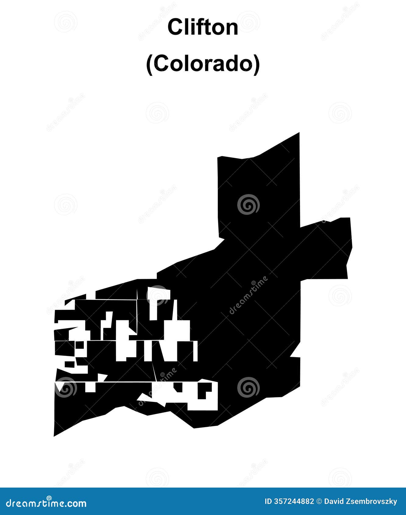 Clifton outline map stock illustration. Illustration of atlas - 357244882
