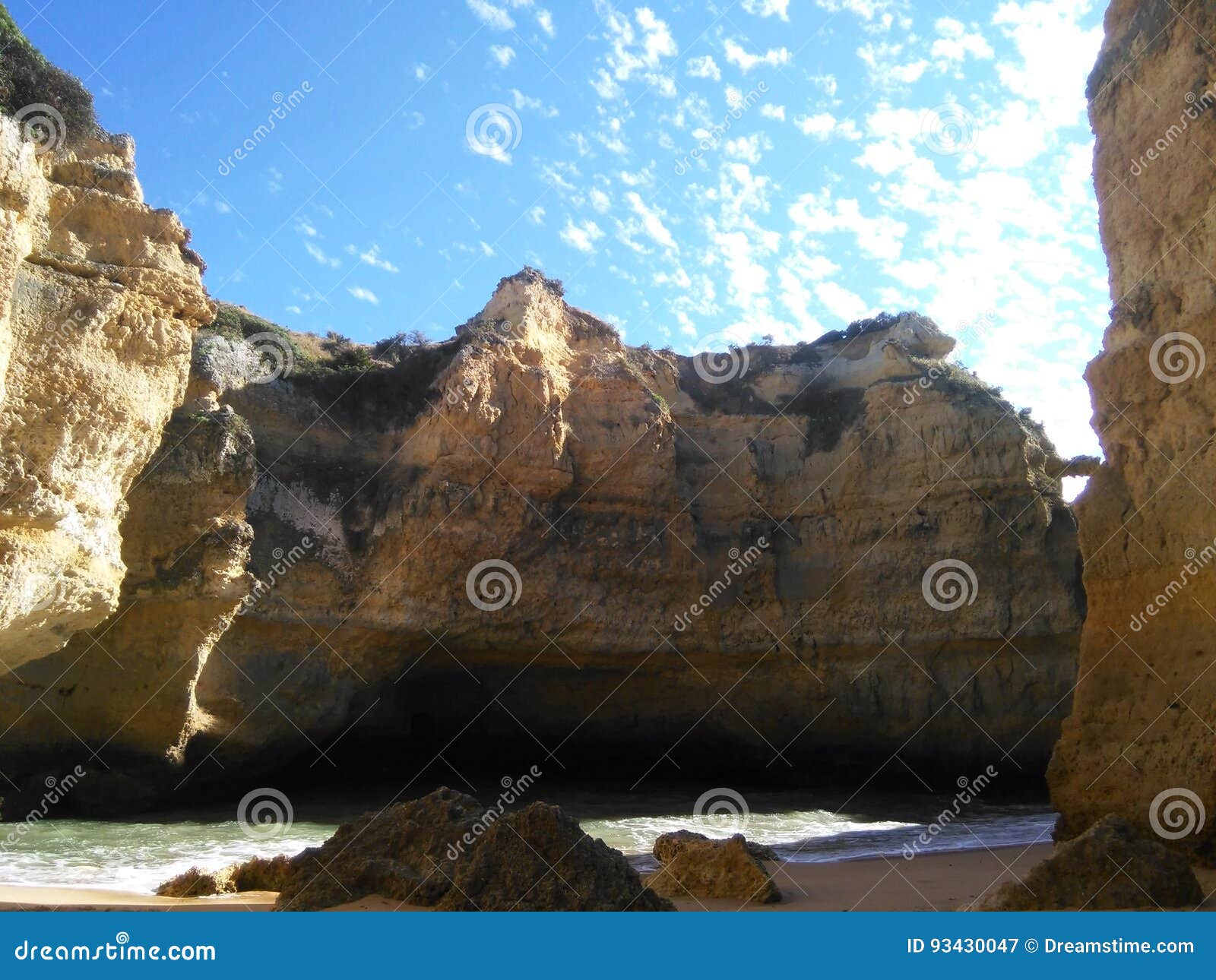 Cliif and Tiny Lake in Cliff Stock Image - Image of view, calm: 93430047