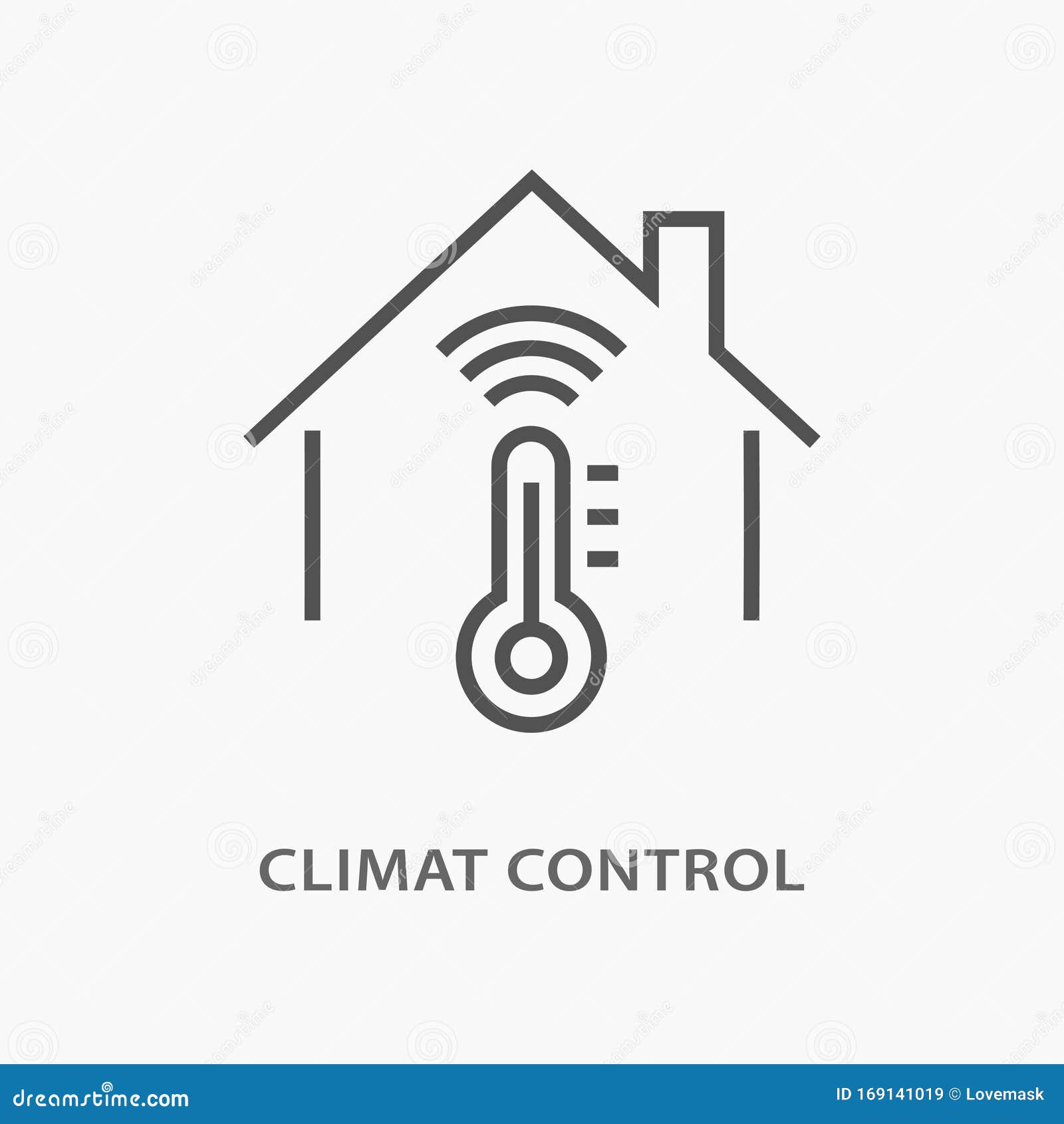 Climat Control Line Icon On White Background Royalty-Free Cartoon ...