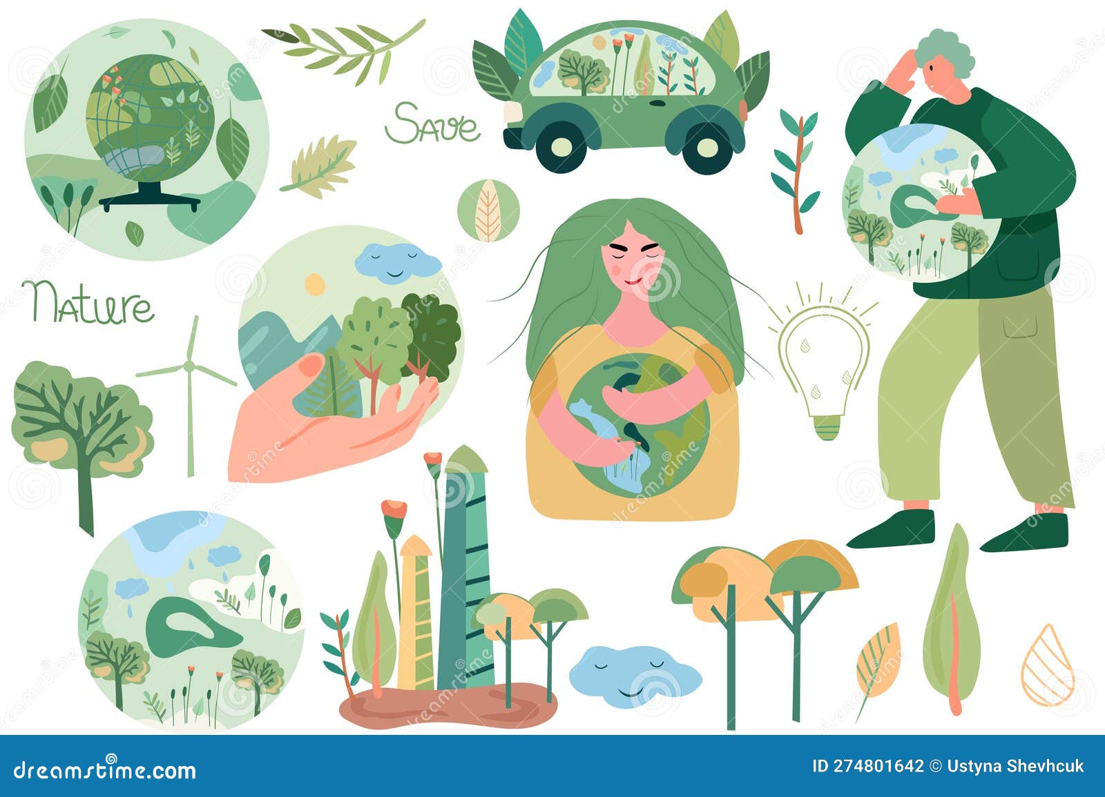 Climate Awareness, Earth Protection, Image with Eco Friendly Components ... Climate Awareness, Earth Protection, Image with Eco Friendly Components ...