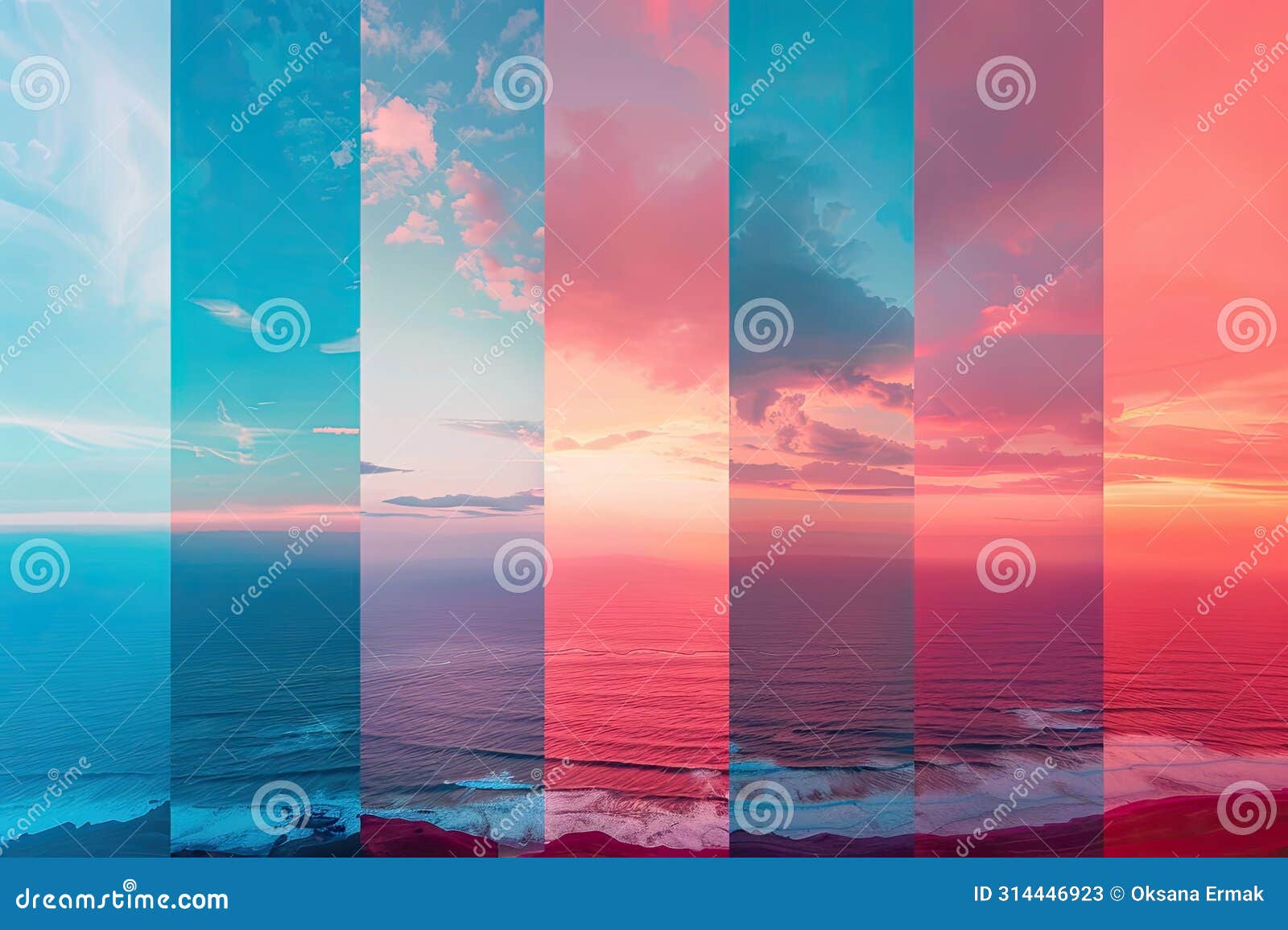 Climate Bands Pattern, Rainbow Texture, Coloured Stripes from Blue To ...