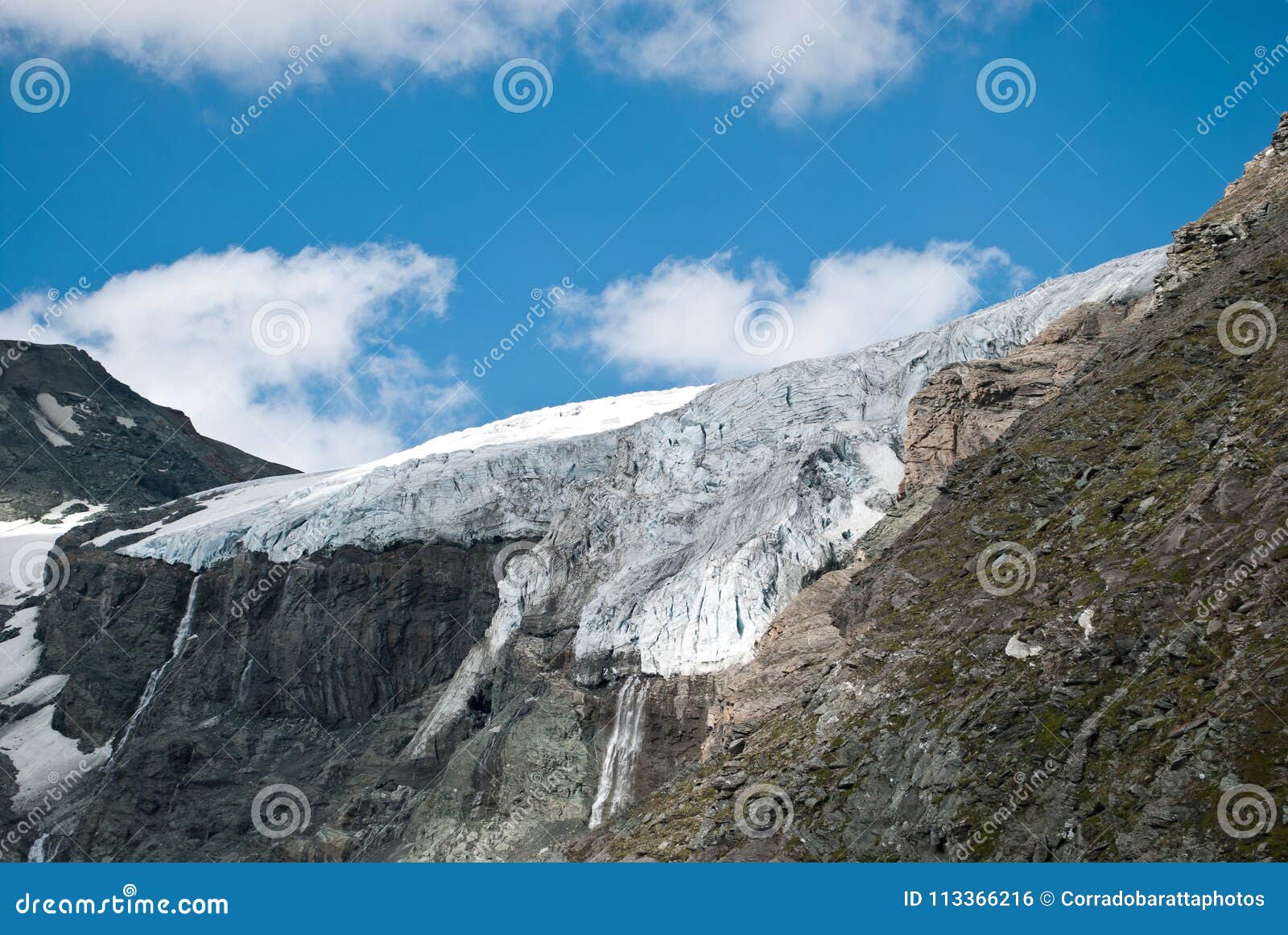 Melting Glaciers Even on the High Mountains Stock Photo - Image of ...