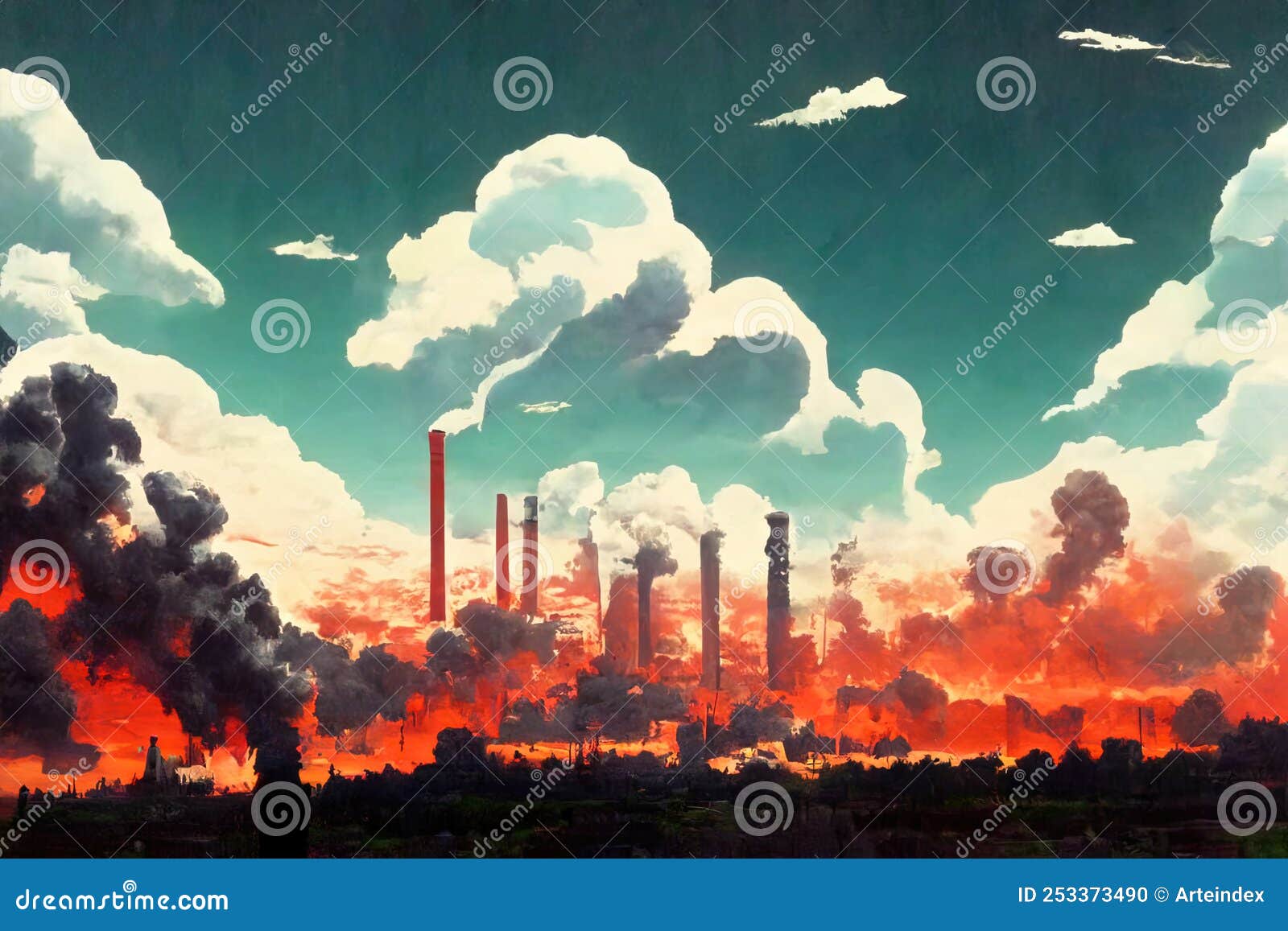 Climate Change, Climate Apocalypse, Pollution, Wildfires Stock ...