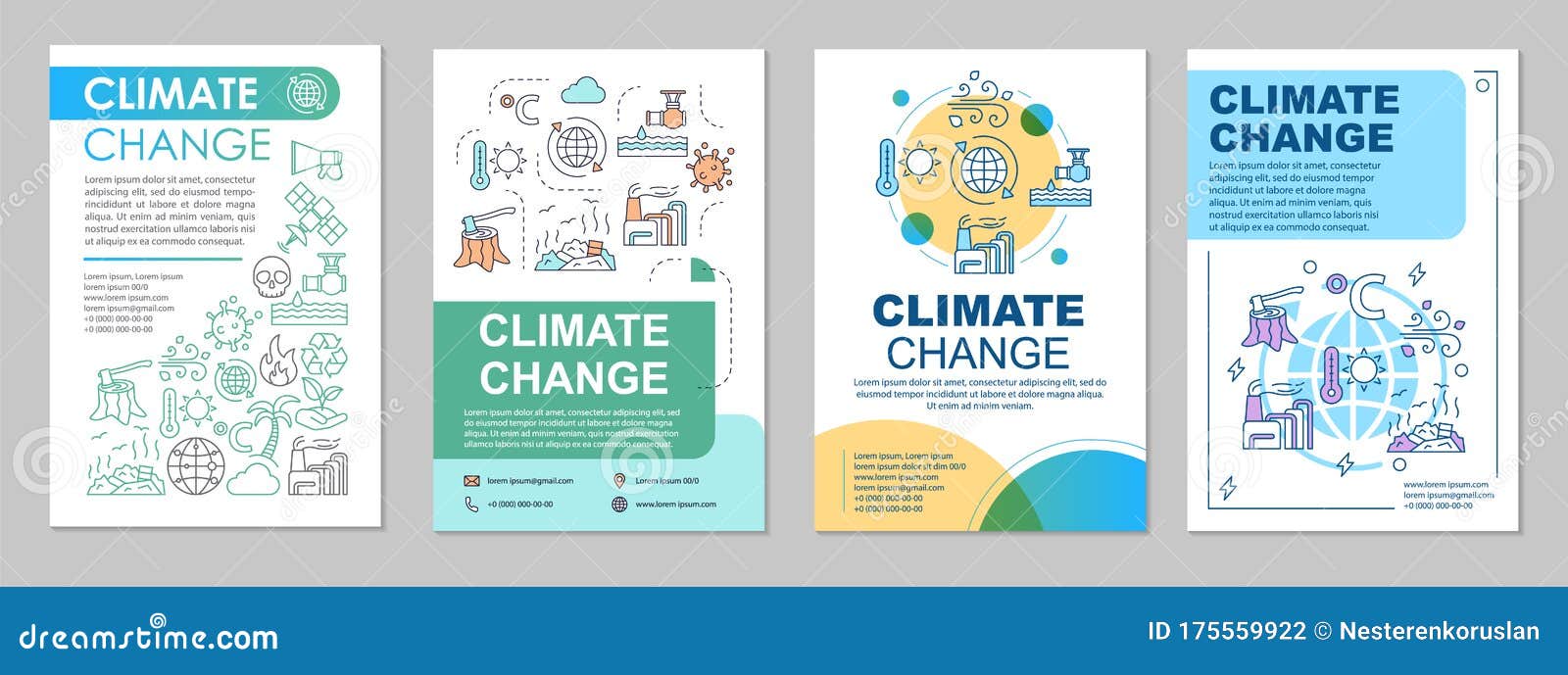 Climate Change Brochure Template Layout Stock Vector - Illustration of ...