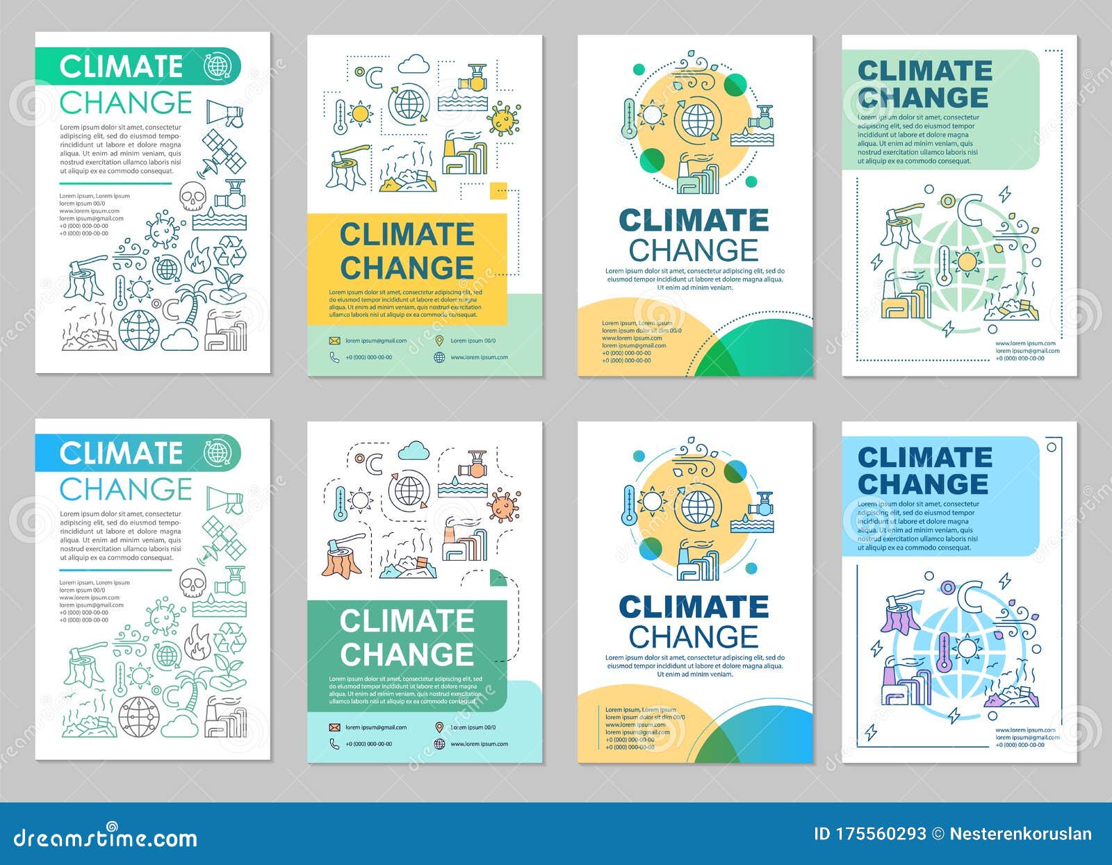 Climate Change Brochure Template Layout Stock Vector - Illustration of ...