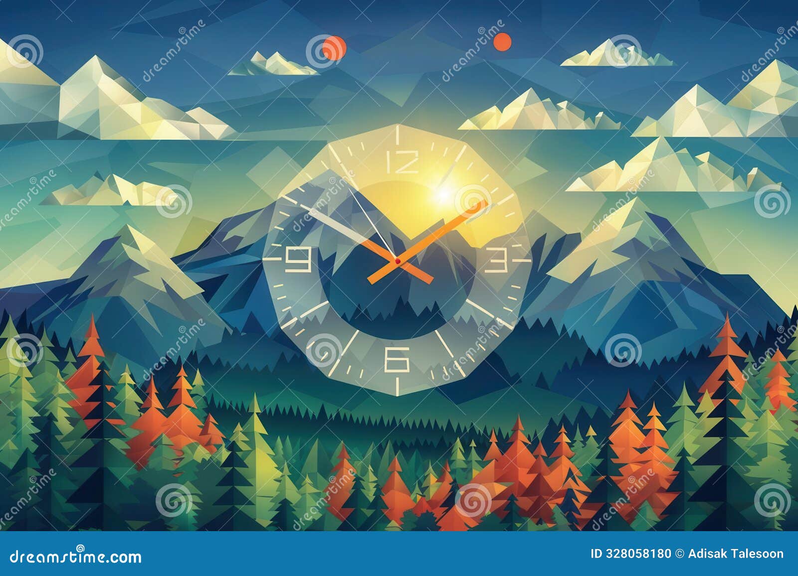 Climate Change Clock a Geometric Clock Illustration with the Hands ...