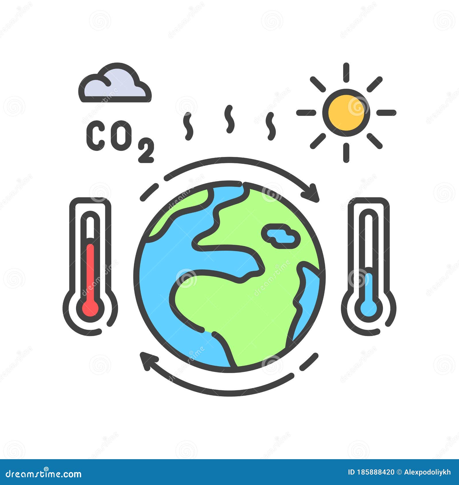Climate Change Color Line Icon. Environmental Problems. Sign for Web ...