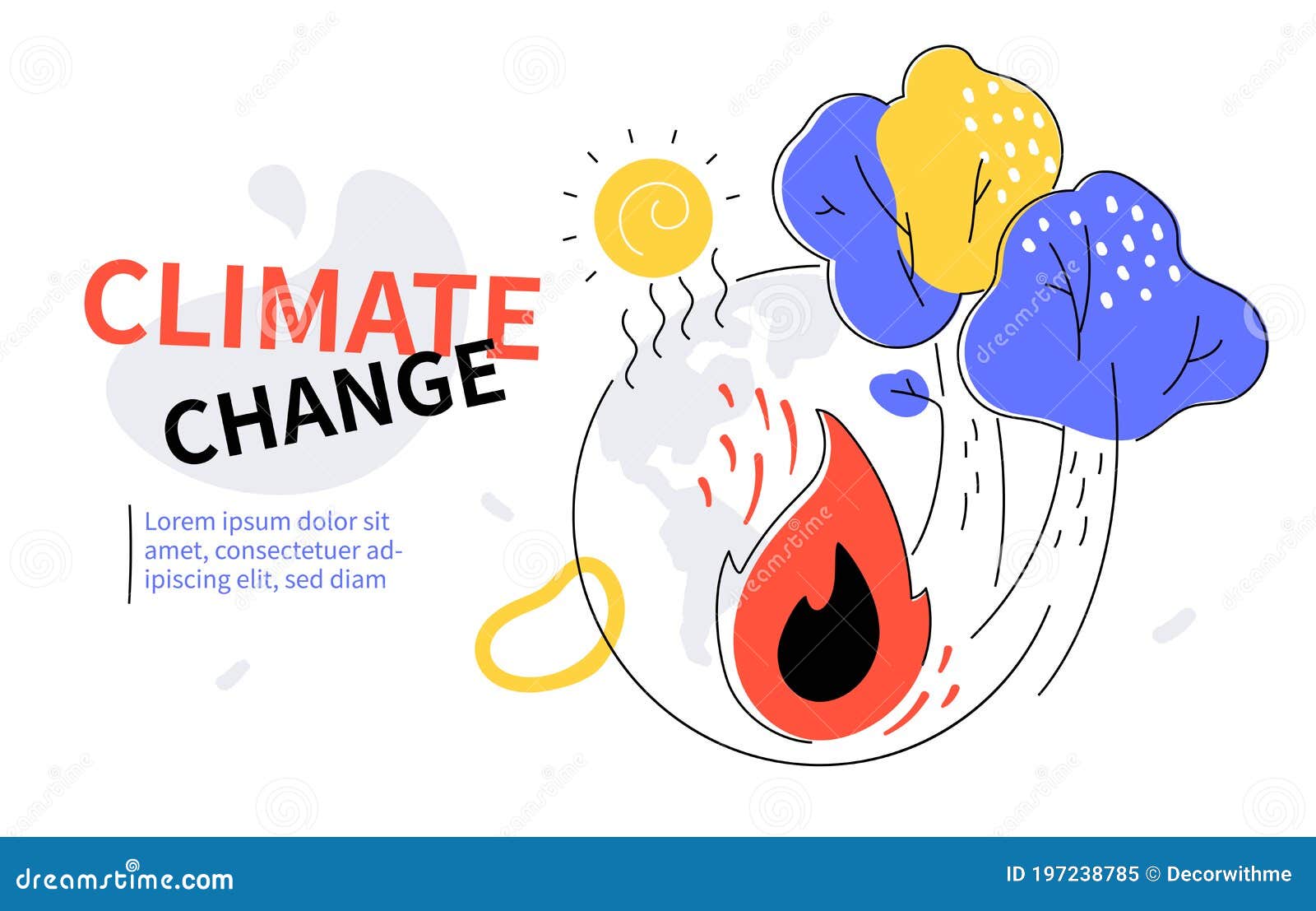 Climate Change - Colorful Flat Design Style Web Banner Stock Vector ...