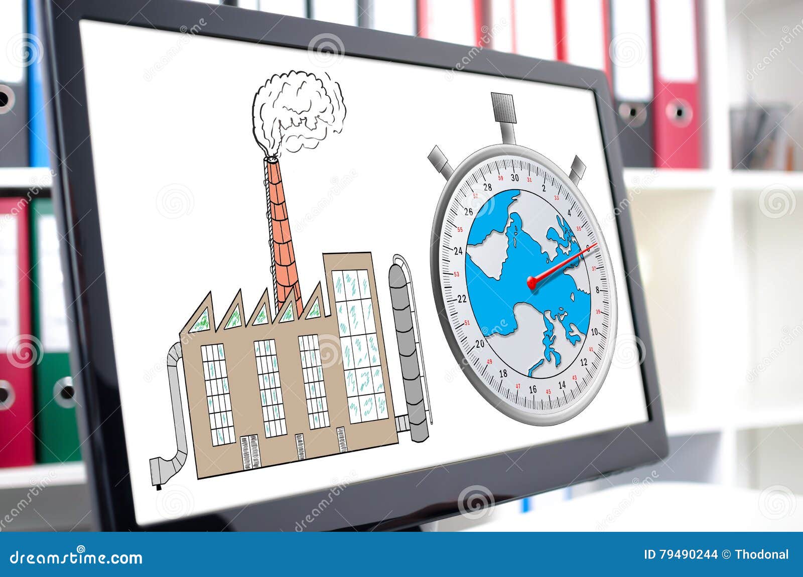 Climate Change Concept on a Computer Screen Stock Illustration ...