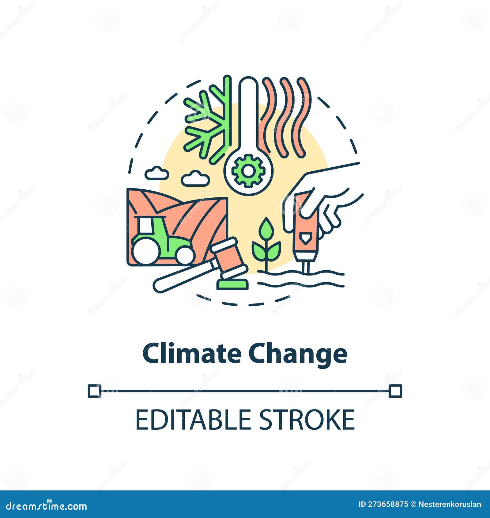 Climate Change Concept Icon Stock Vector - Illustration of icon ...