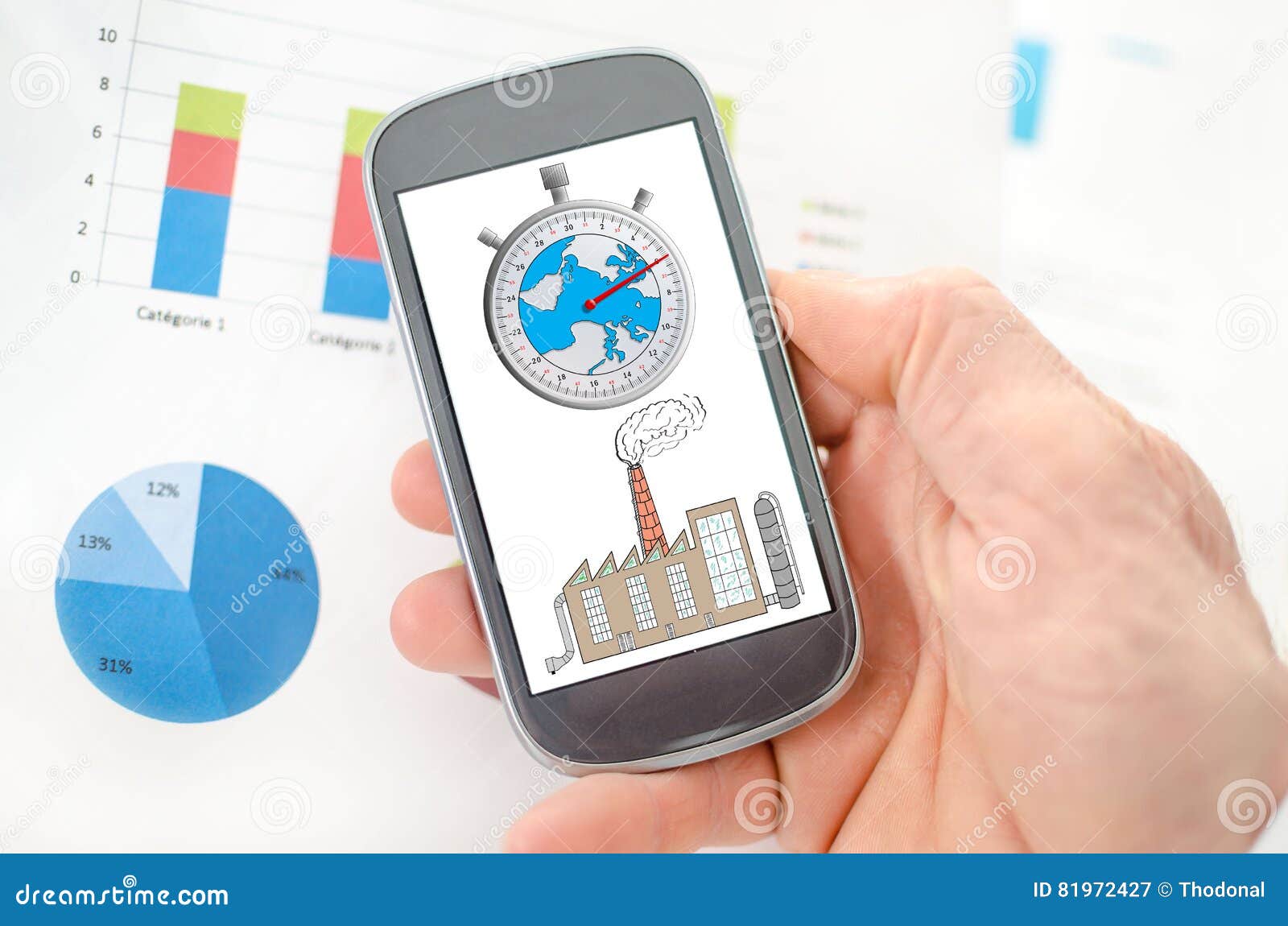 Climate Change Concept on a Smartphone Stock Image - Image of weather ...