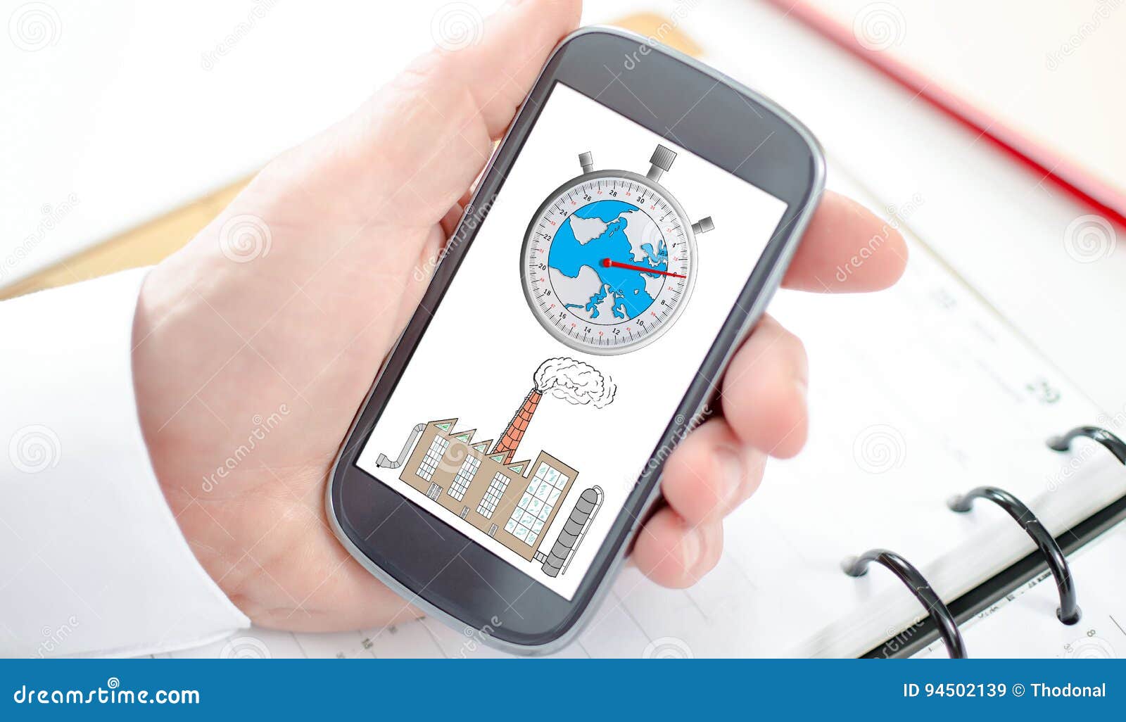 Climate Change Concept on a Smartphone Stock Image - Image of ...