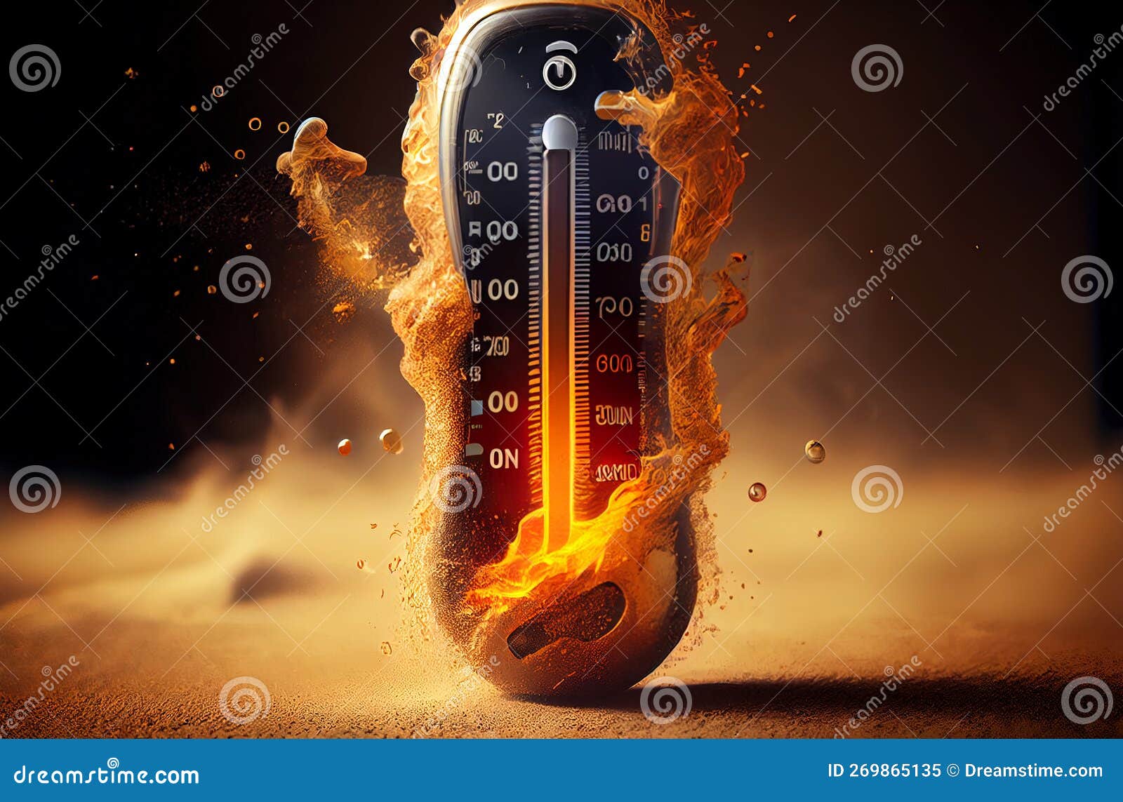 Hot Thermometer With Fire Flame, High Heat Temperature, Extreme ...