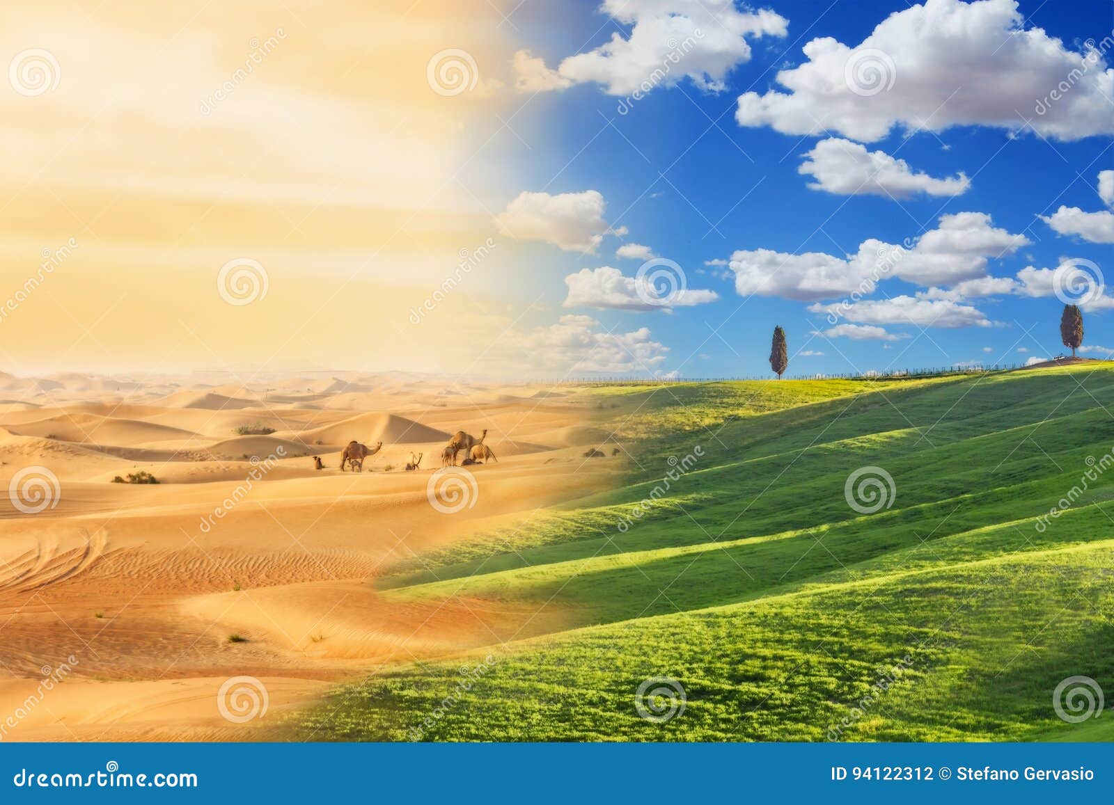 Climate Change with Desertification Process. Stock Photo - Image of ...