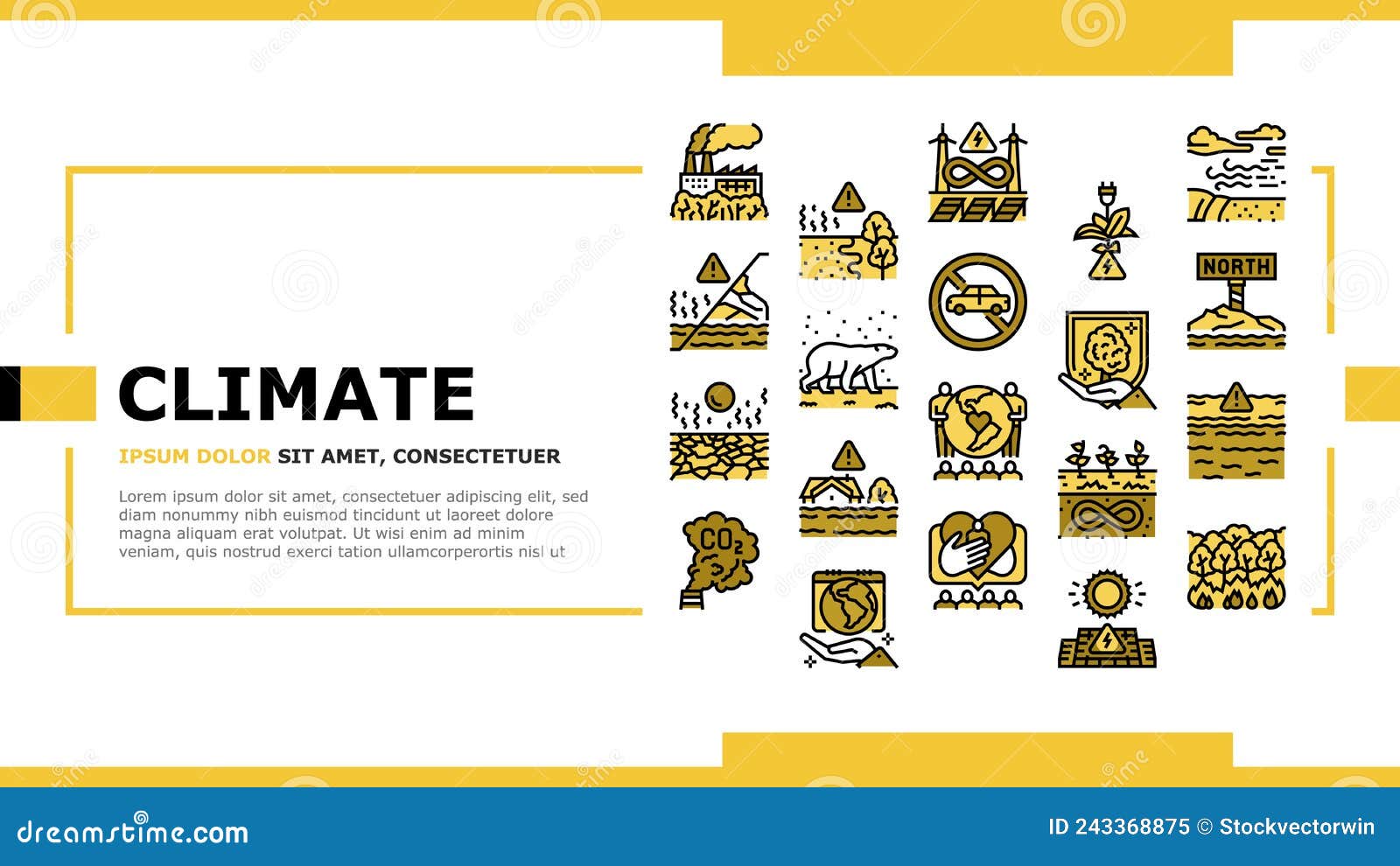 Climate Change and Eco Problem Landing Header Vector Stock Vector ...