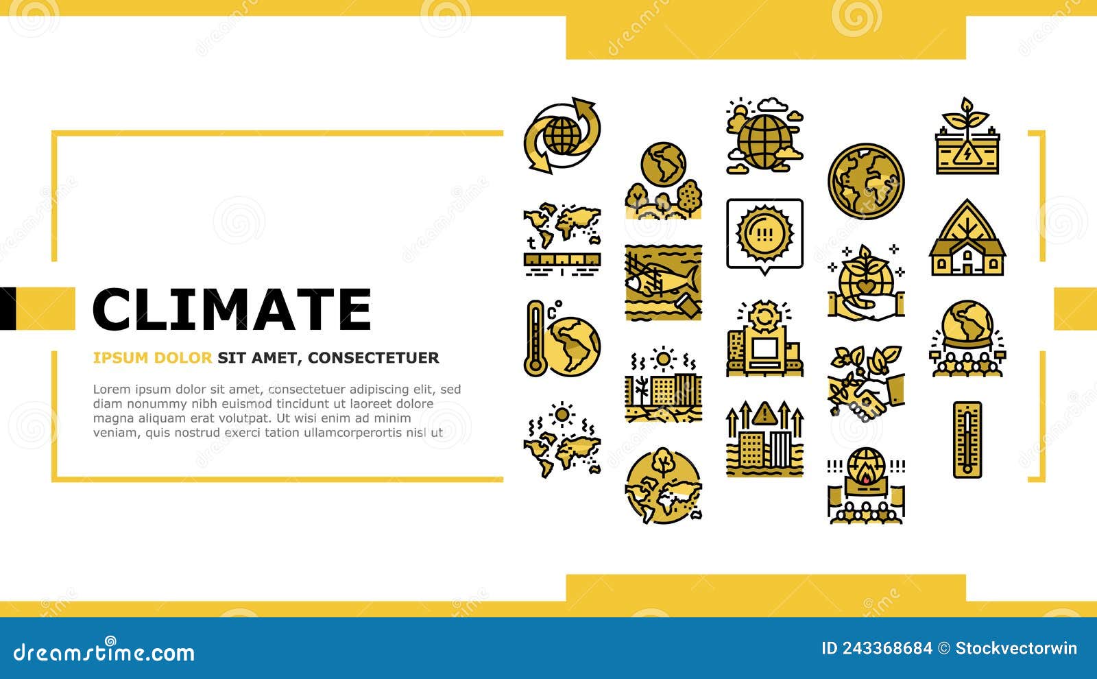 Climate Change and Environment Landing Header Vector Stock Vector ...