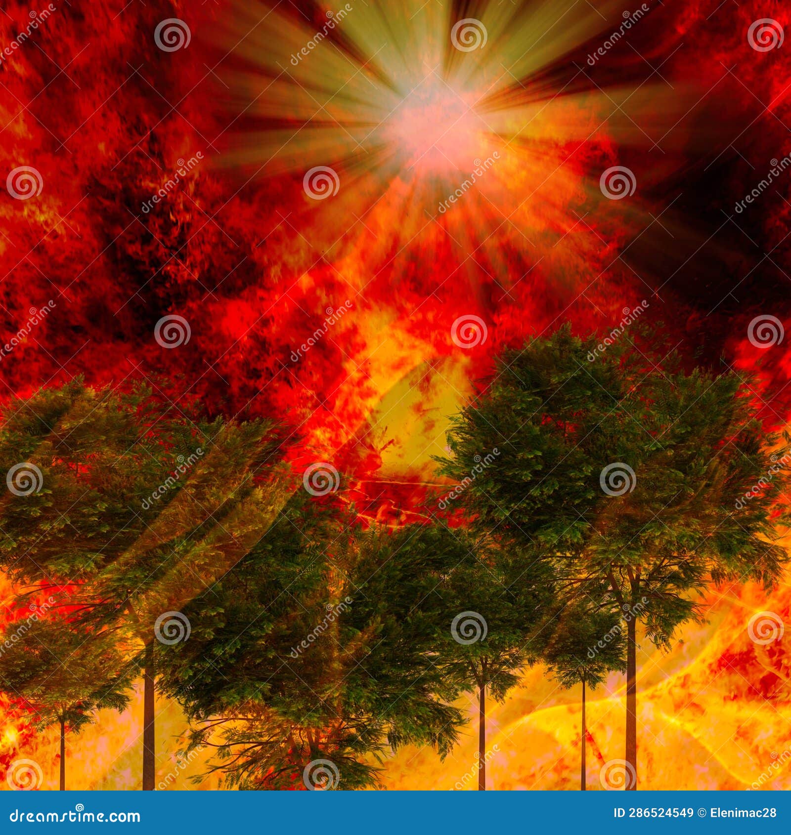 Climate Change. Global Warming. Fire and Heat in the Background. Stock ...