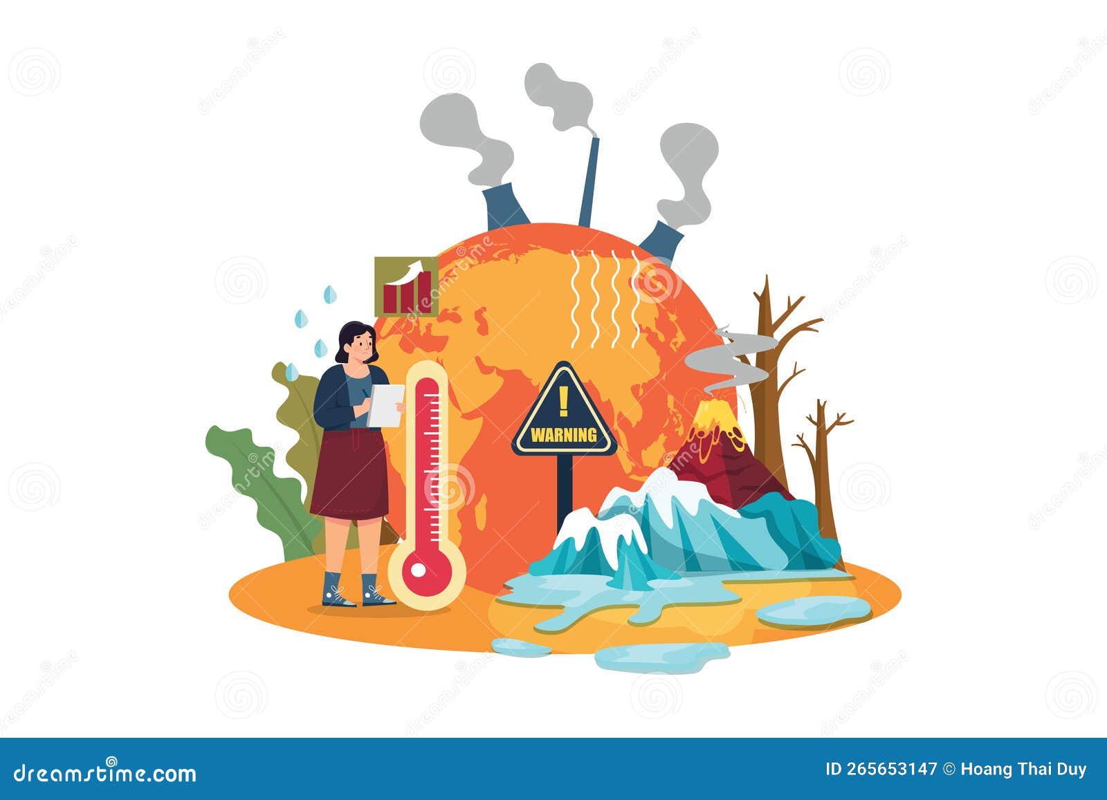 Climate Change Illustration Concept on White Background Stock Vector ...