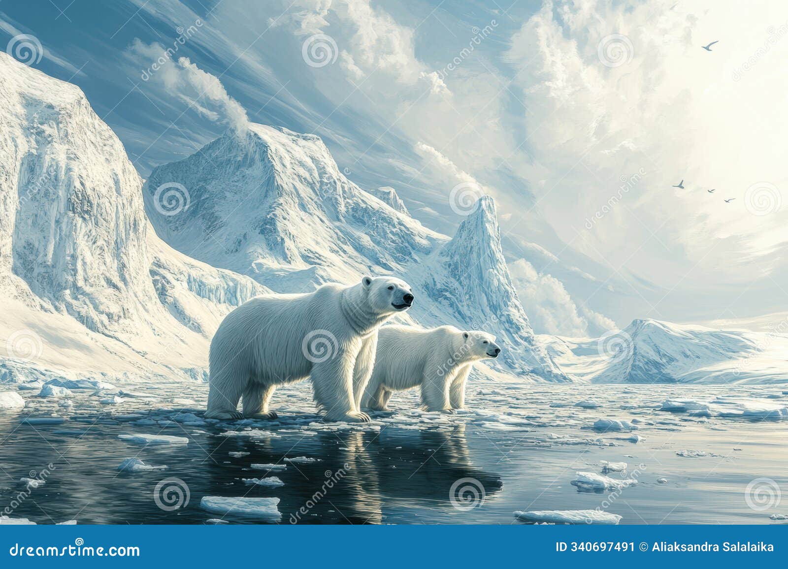 Climate Change Illustration, Visual Representation of Climate Change Polar Bears Stranded on ...