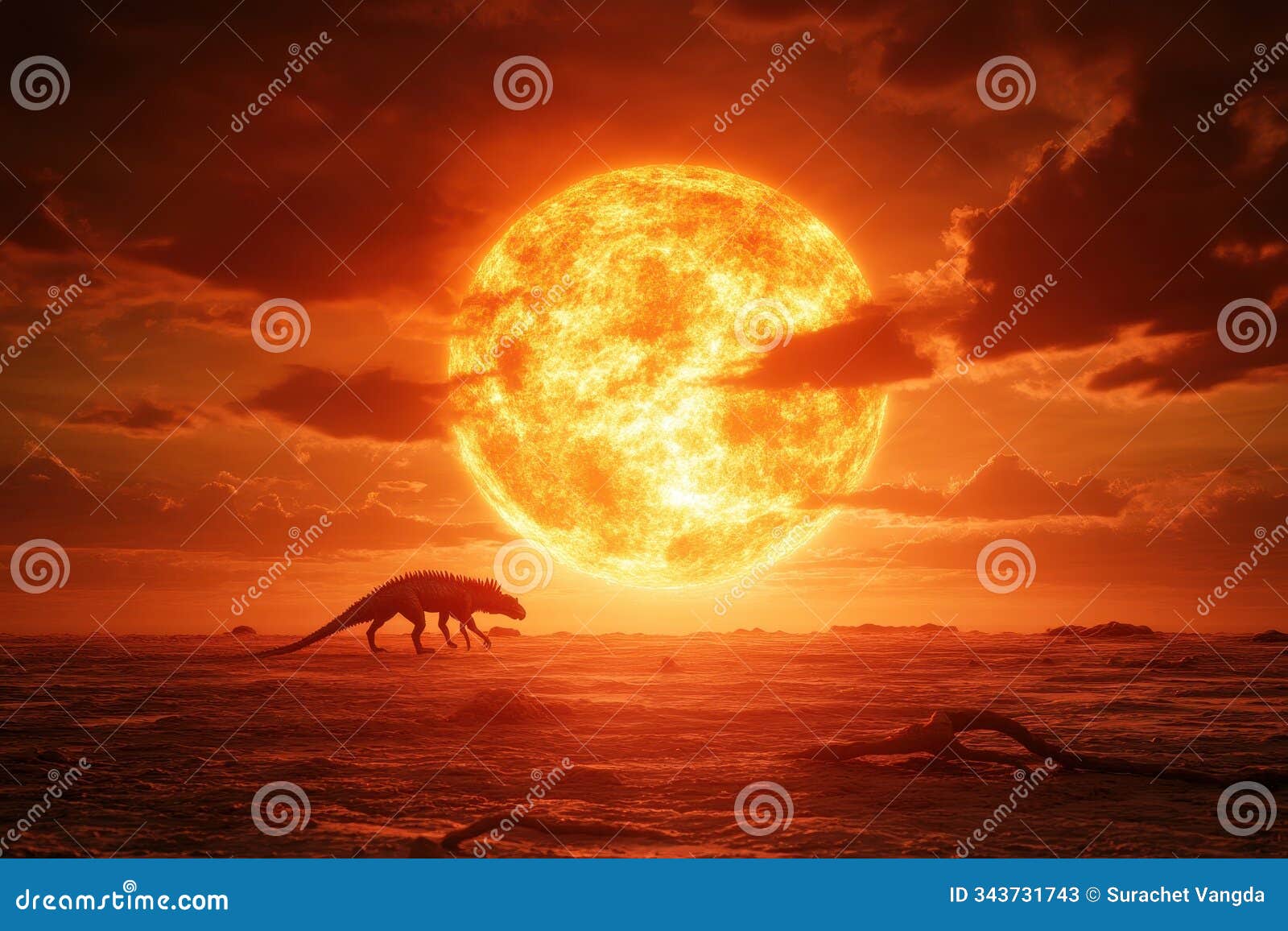 Climate Change Impact on Human Evolution in CGI Art Stock Illustration ...