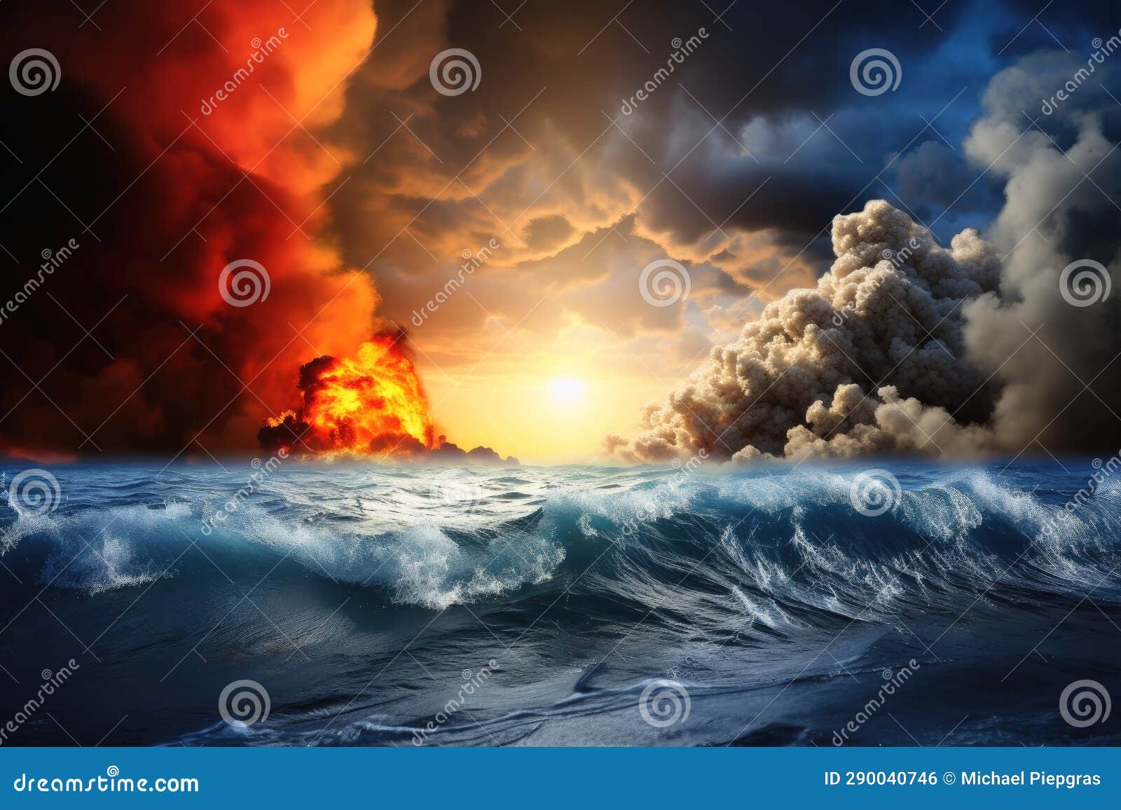 Climate Change Leads To Boiling Oceans Stock Illustration ...