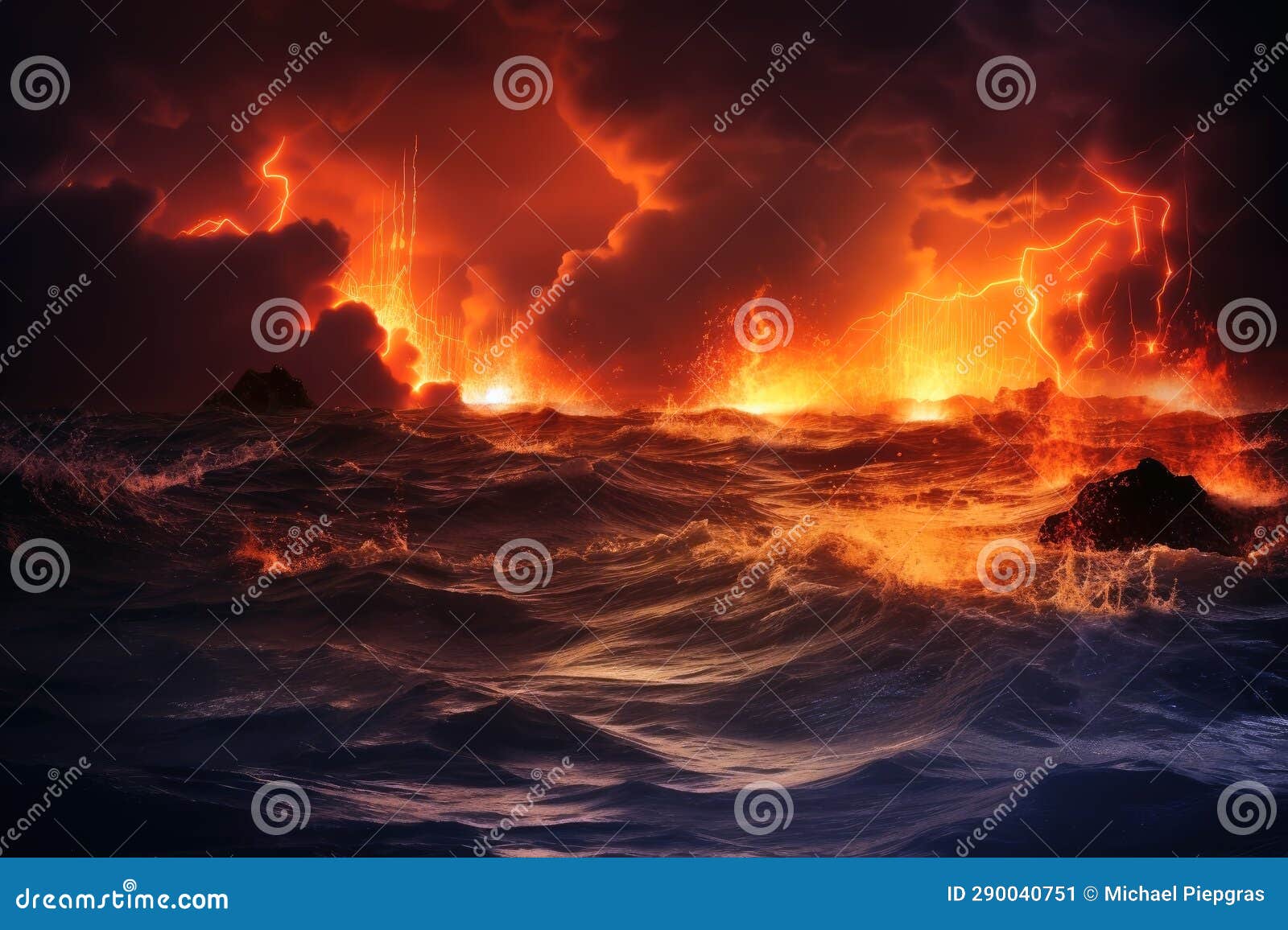 Climate Change Leads To Boiling Oceans Stock Illustration ...
