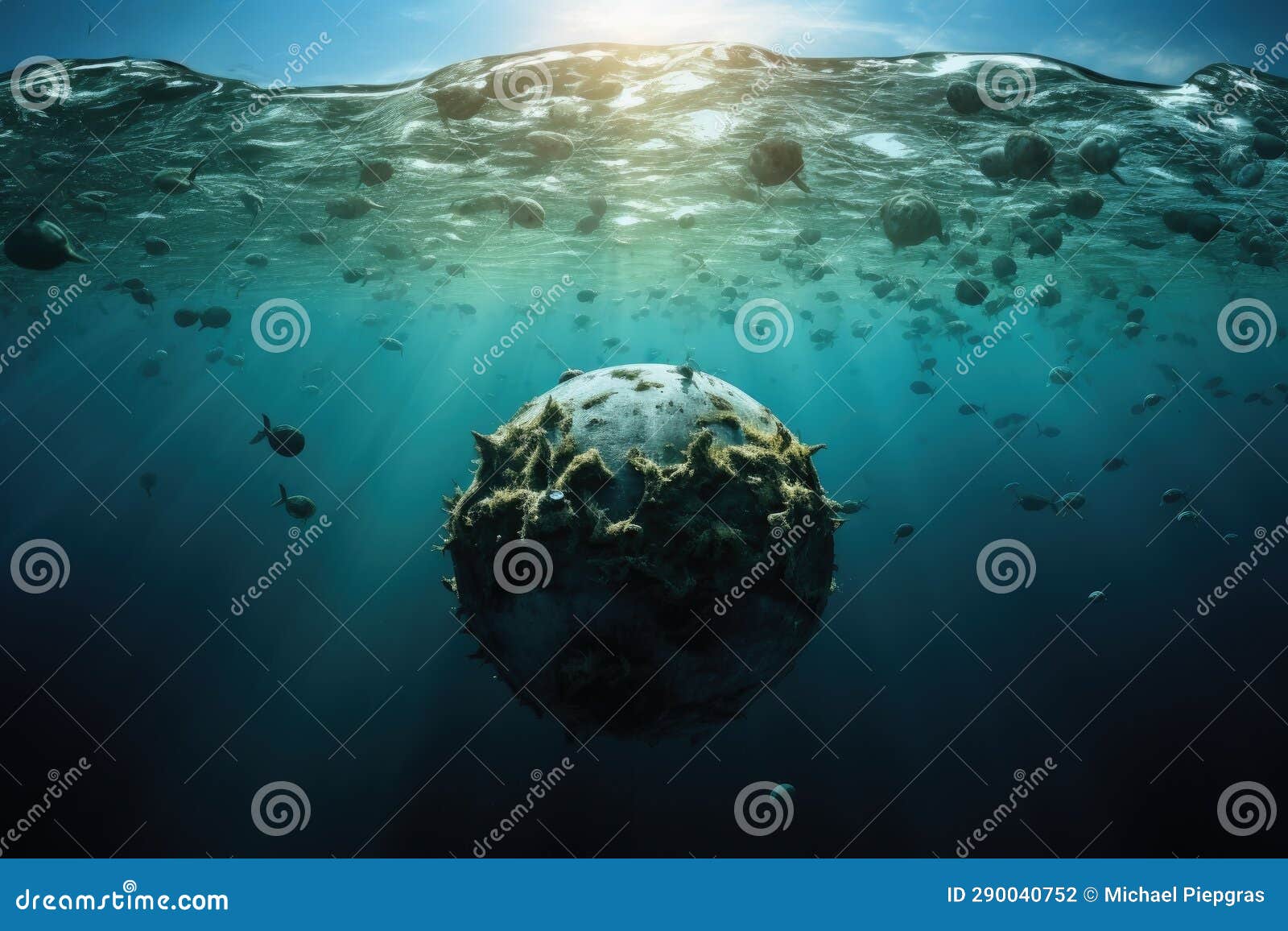 Climate Change Makes Planet Earth Drowning Stock Illustration ...