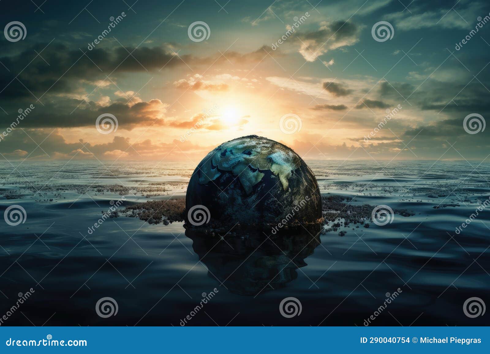 Climate Change Makes Planet Earth Drowning Stock Photo - Image of ...