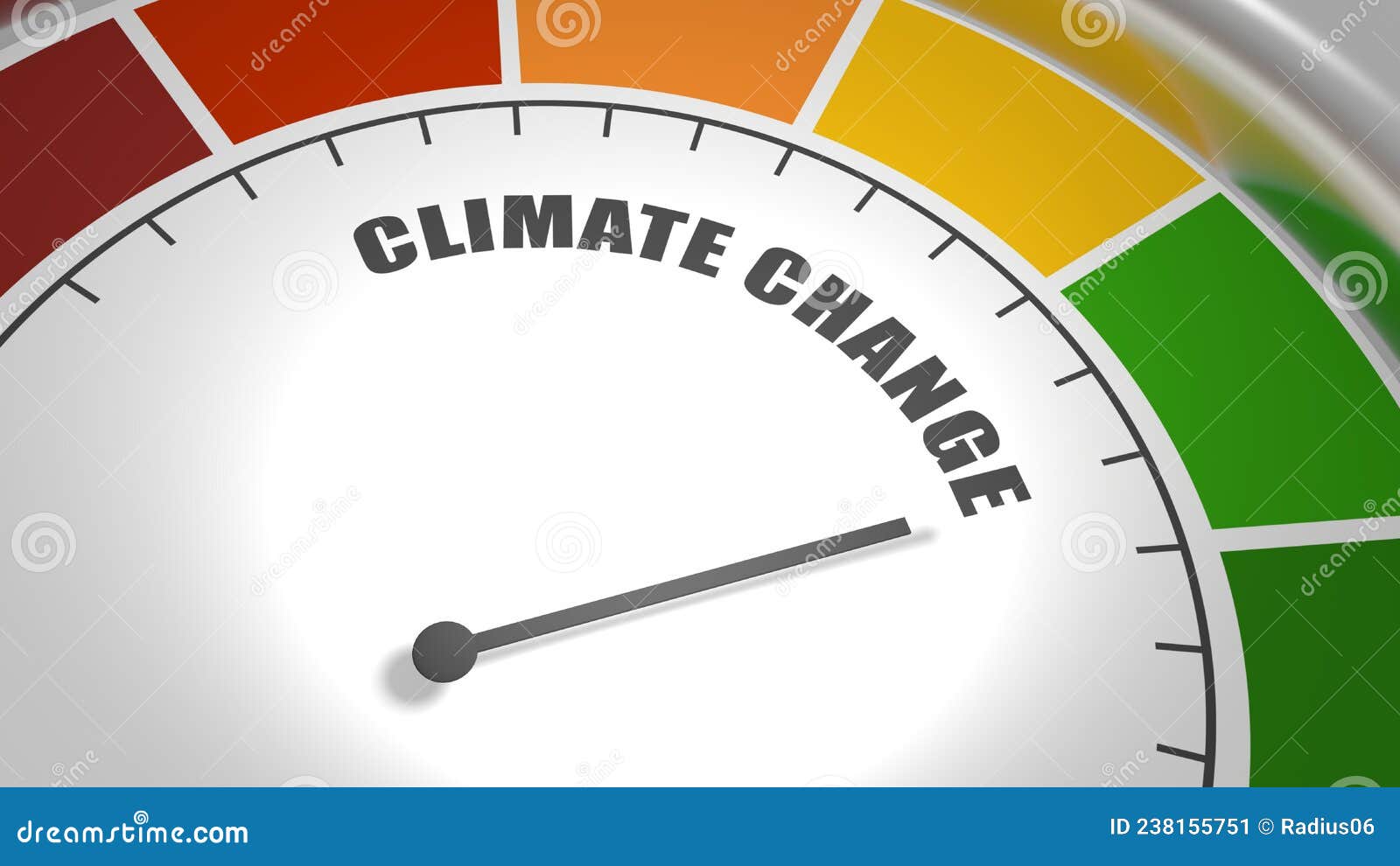 Climate Change Measuring Device with Arrow and Scale. 3D Render Stock ...