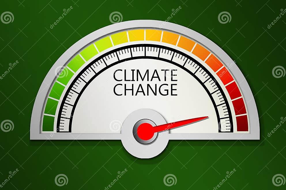 Climate Change Measuring Device with Arrow and Scale Stock Illustration ...