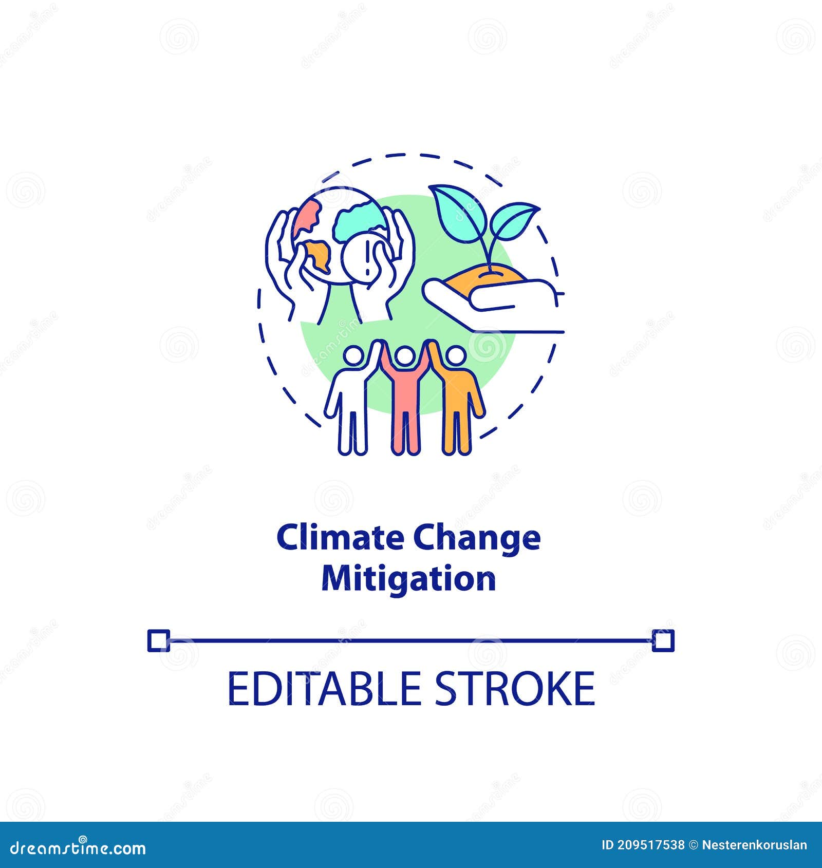 Climate Change Mitigation Concept Icon Vector Illustration ... Climate Change Mitigation Concept Icon Vector Illustration ...
