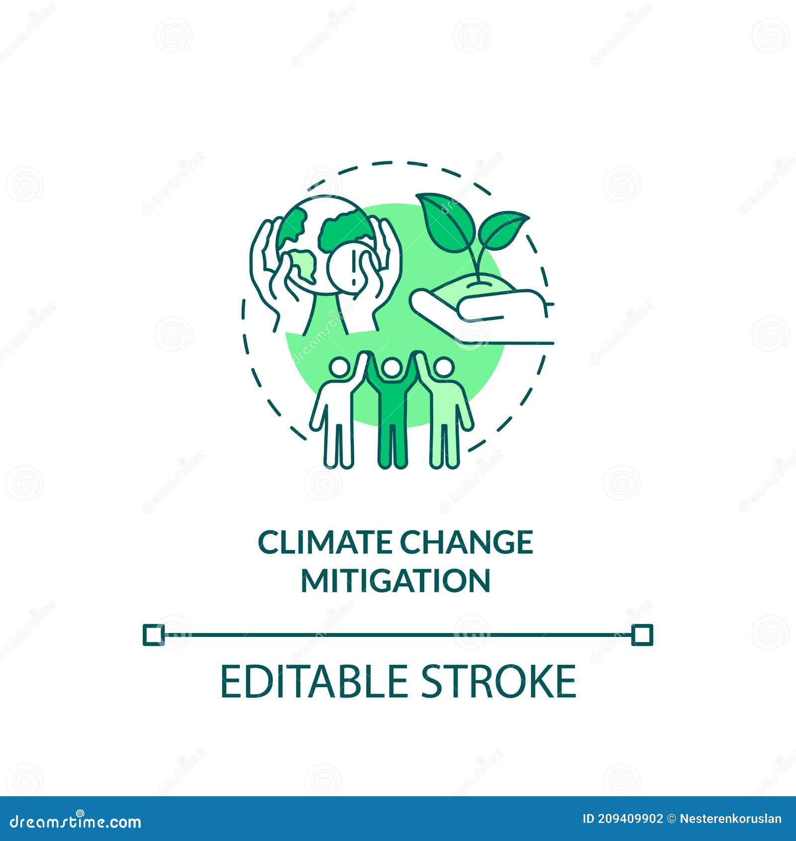 Climate Change Mitigation Concept Icon Stock Vector - Illustration of ...