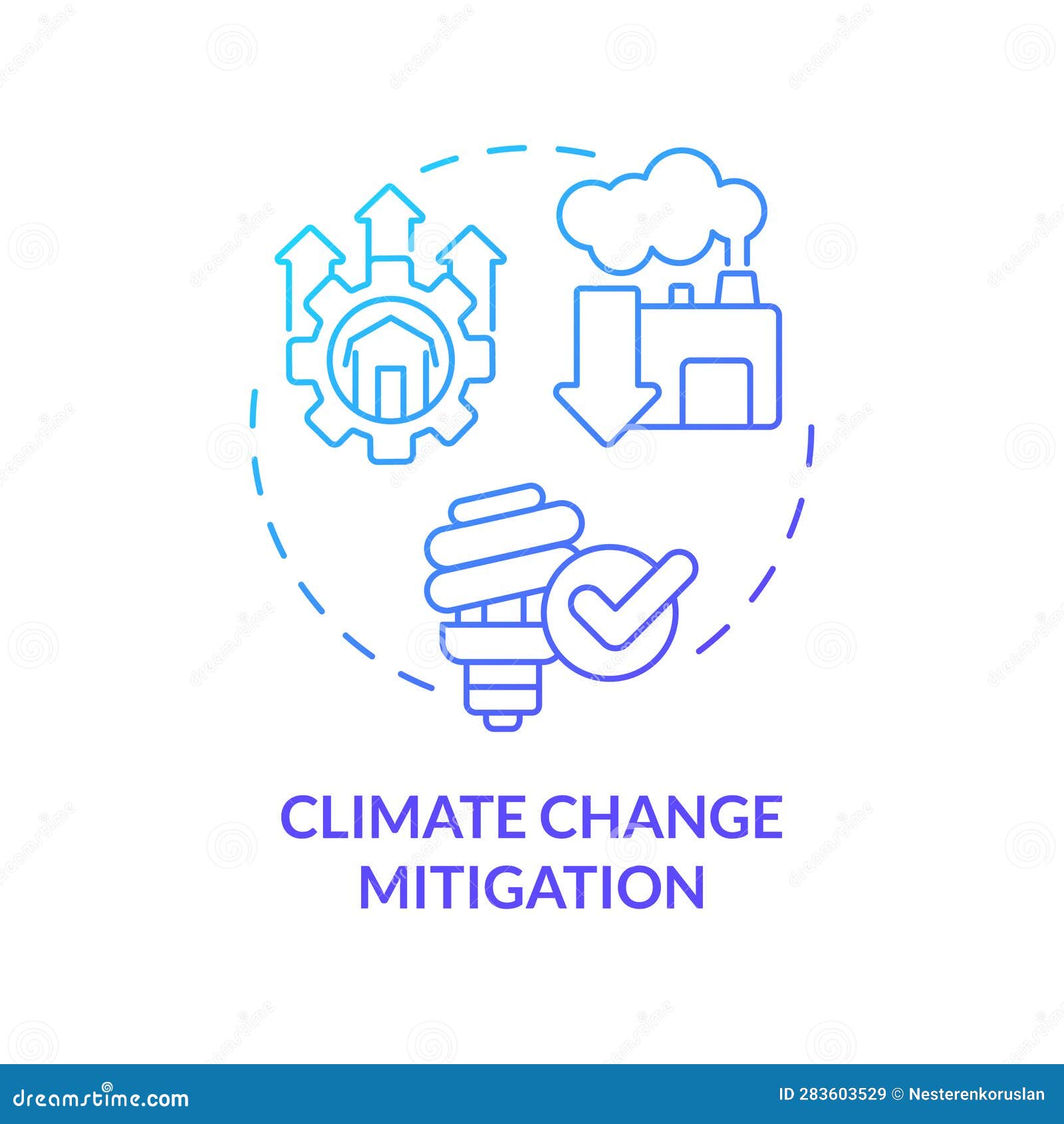 Climate Change Mitigation Icon Heatflation Concept Stock Vector ...