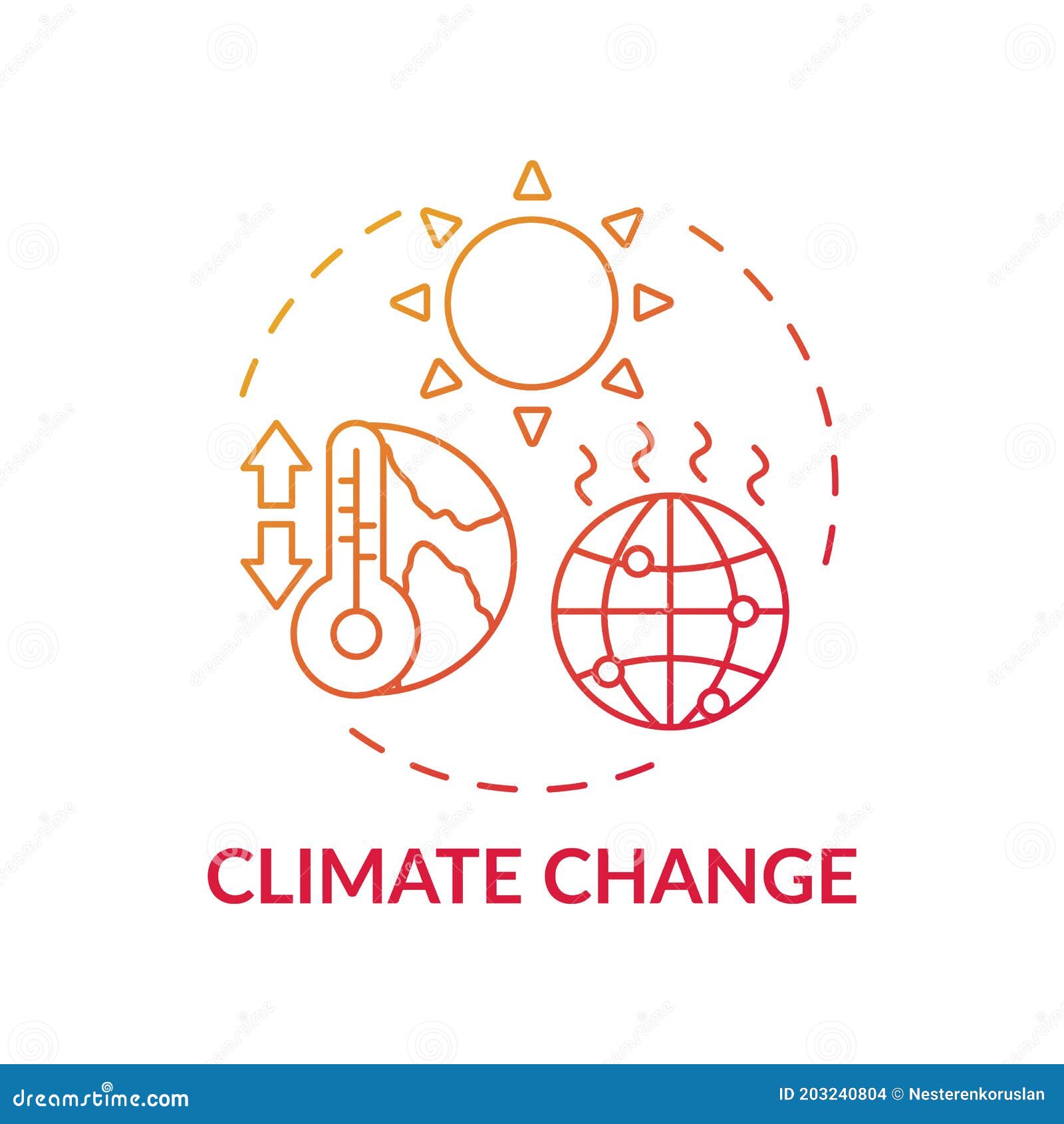 Climate Change Red Gradient Concept Icon Stock Vector - Illustration of ...