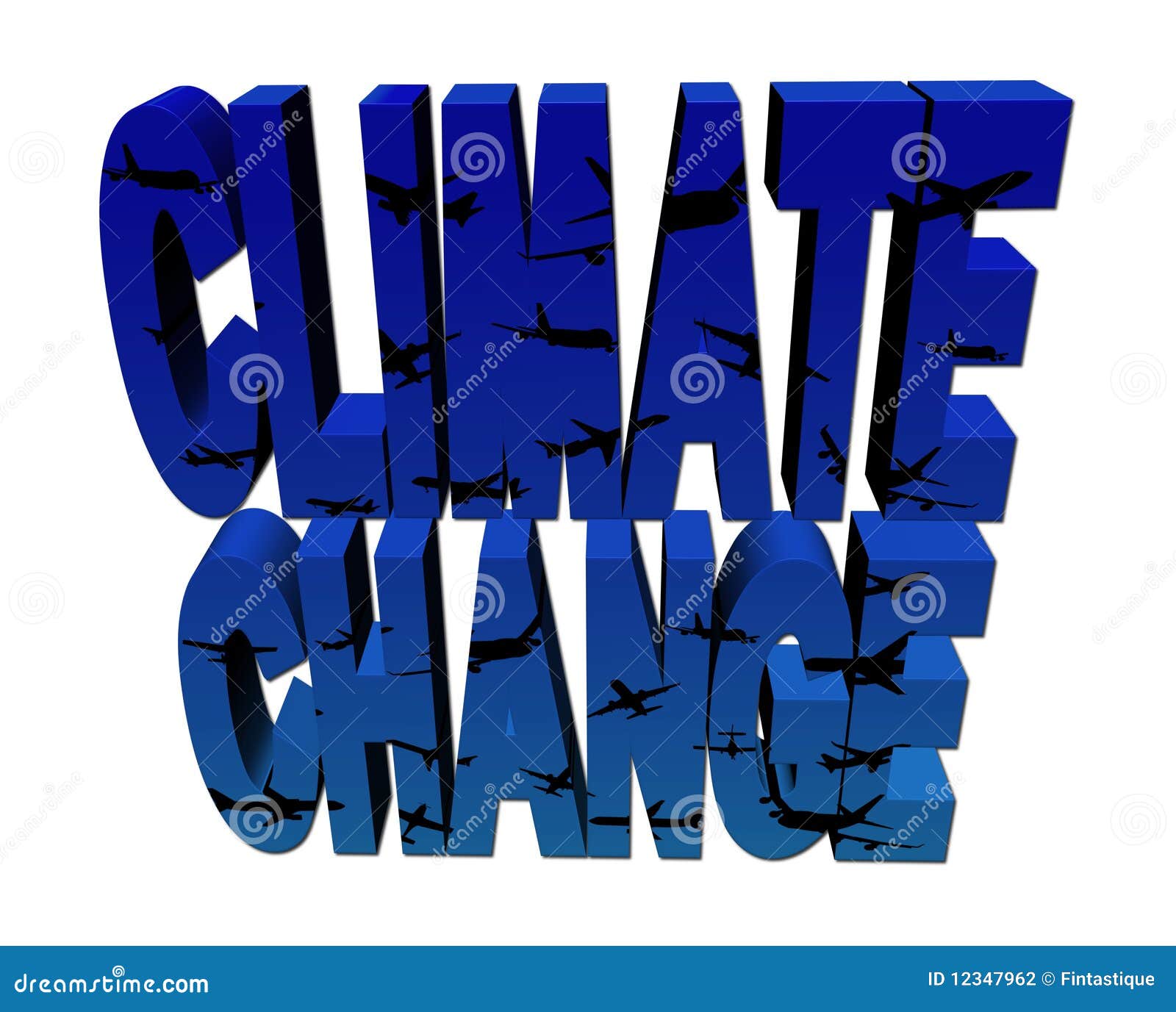 Climate Change Text with Planes Stock Illustration - Illustration of ...