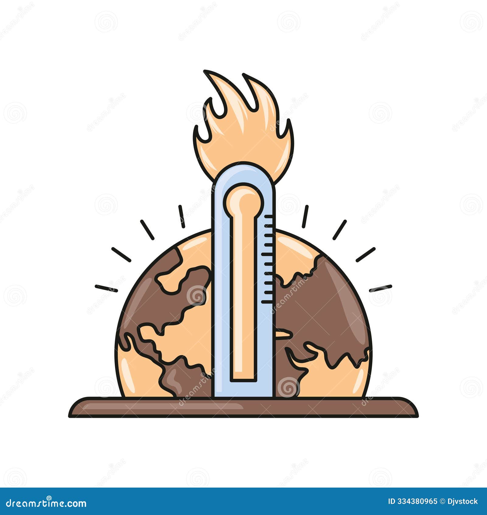 Climate Change Thermometer Near the Globe Stock Vector - Illustration ...