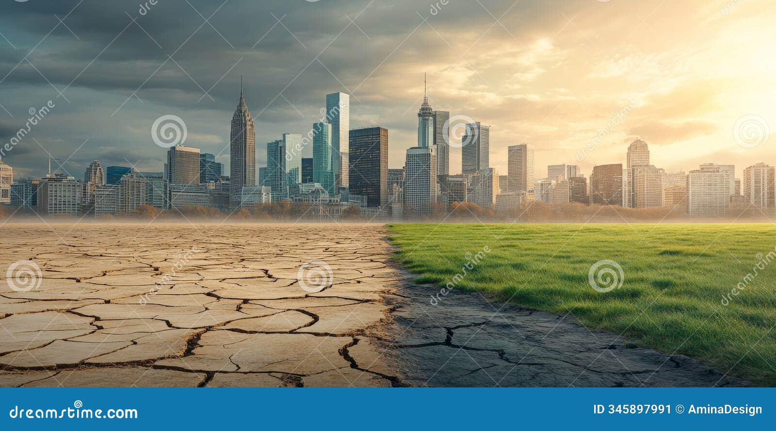Climate Change a Visual Contrast between Urban Development and Natural ...