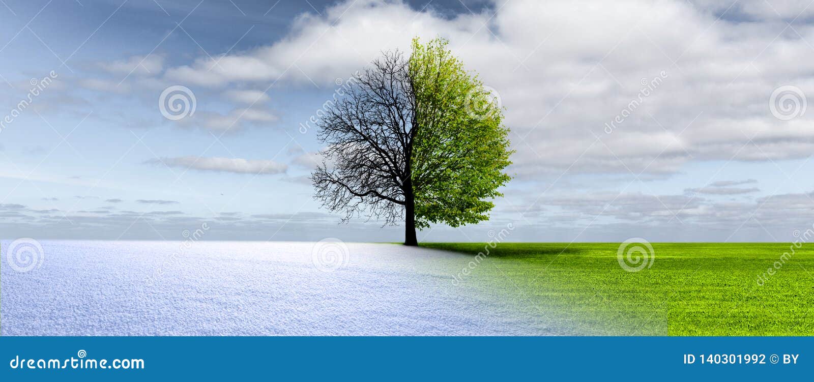 Climate Change from Winter To Springtime Stock Photo - Image of cold ...