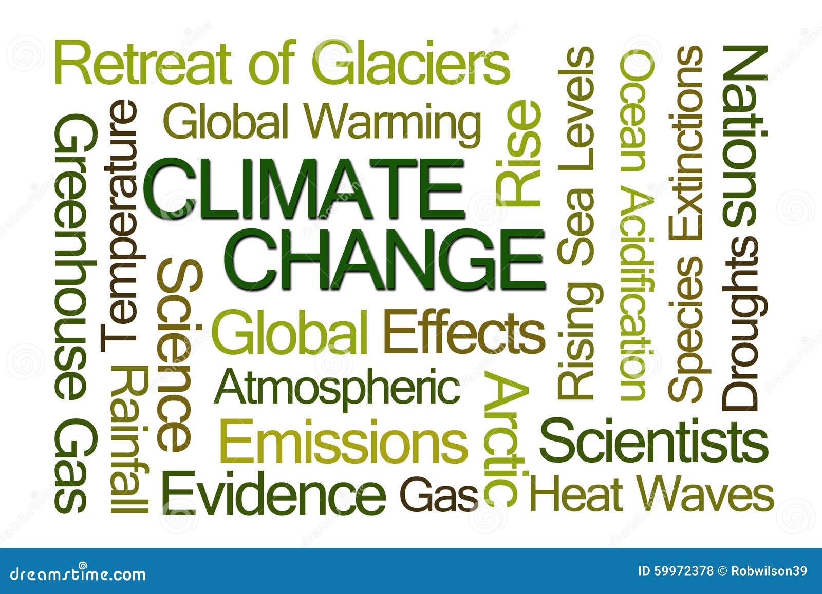 Climate Change Word Cloud stock illustration. Illustration of effects ...