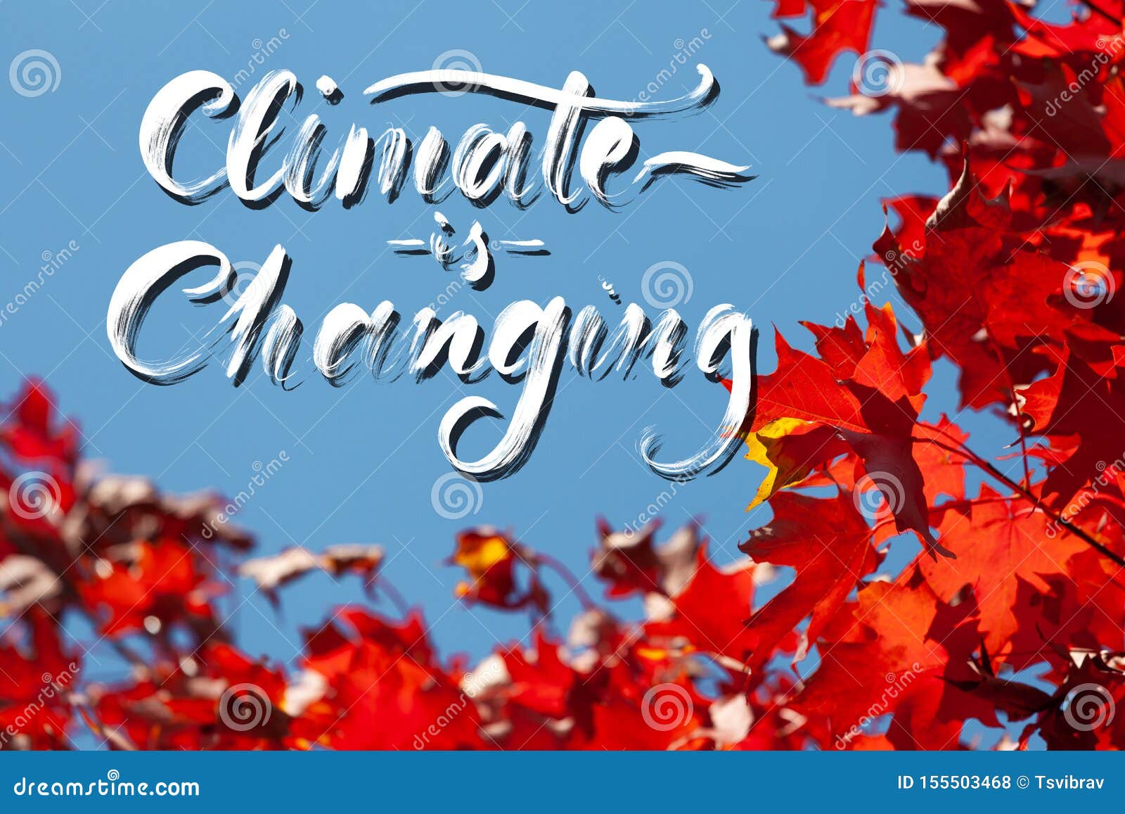 Climate is Changing - Cursive Brush Lettering. Stock Illustration ...