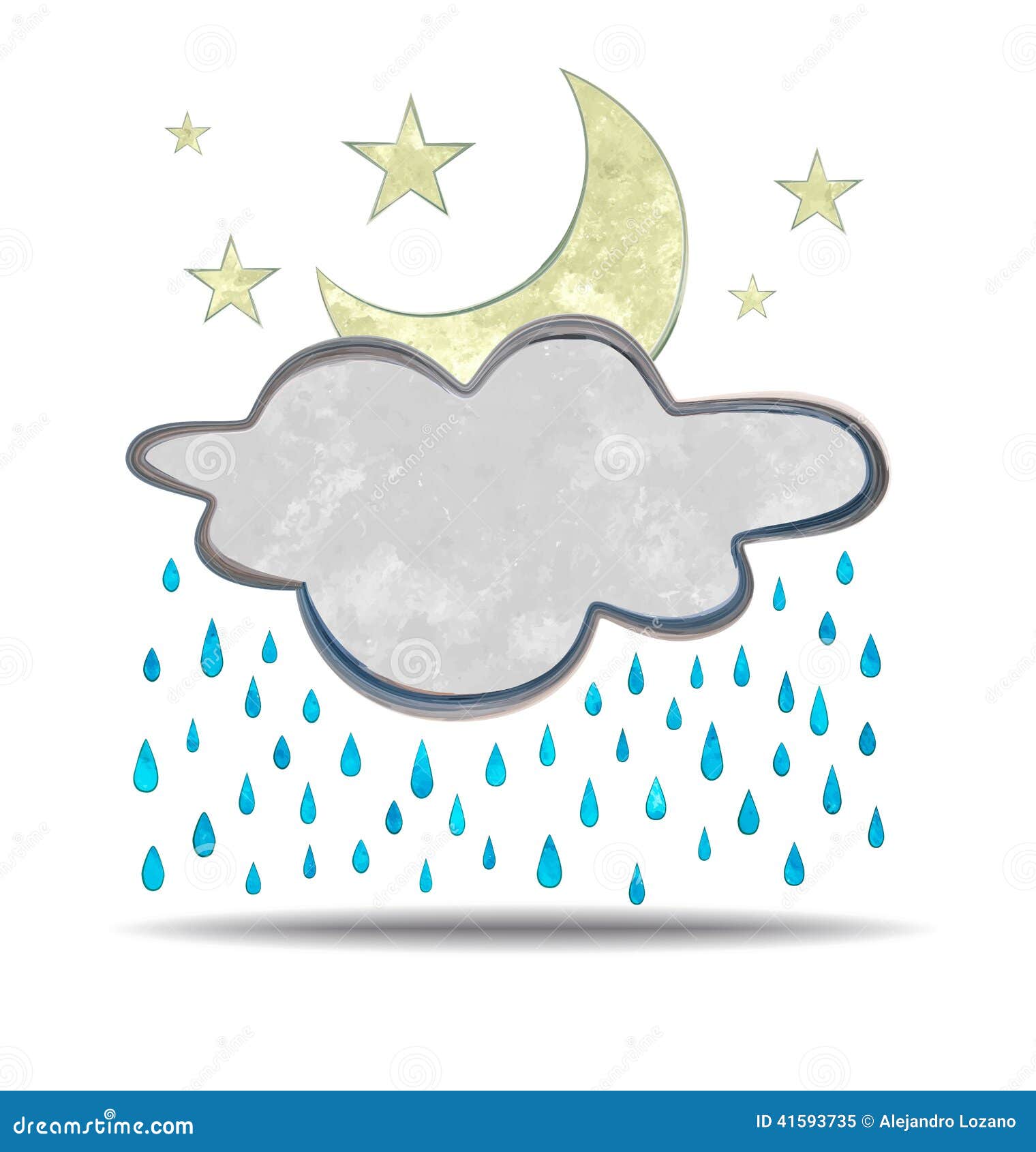 Climate. Cloud, Rain and Moon Stock Vector - Illustration of forecast ...
