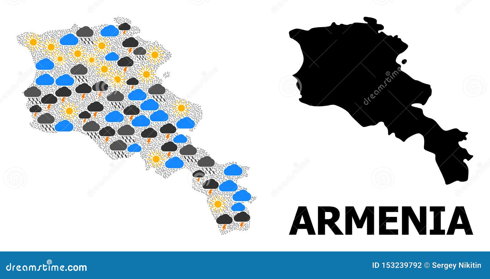 Climate Collage Map of Armenia Stock Illustration - Illustration of ...
