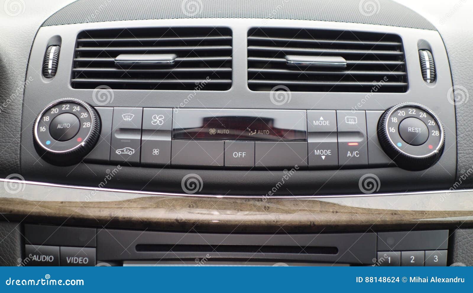 Climate Control Dashboard Unit, Ventilation, Temperature Panel, Buttons ...