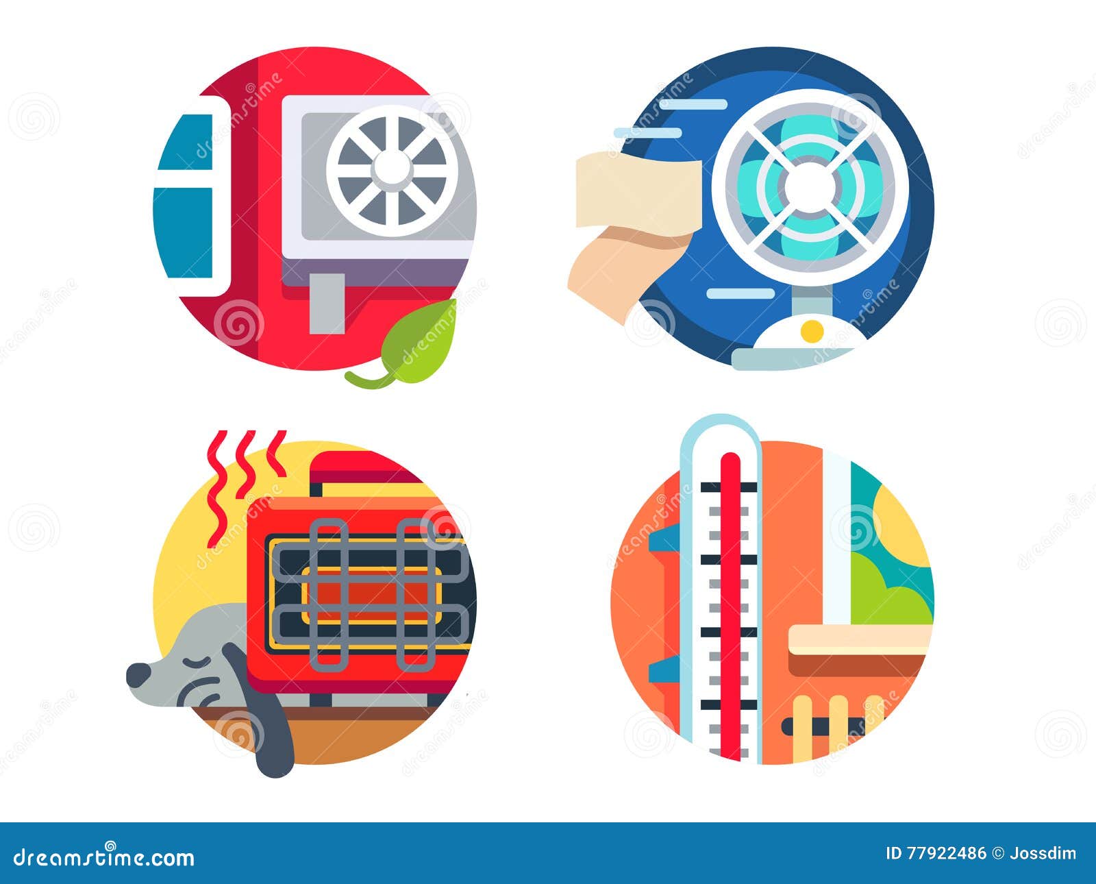 Climate Control Icon Set. Heating, Ventilating And Air Conditioning ...