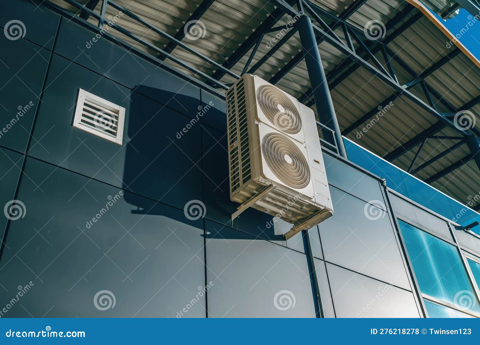 Climate Control on Modern Building with Sun Reflection in the Window ...