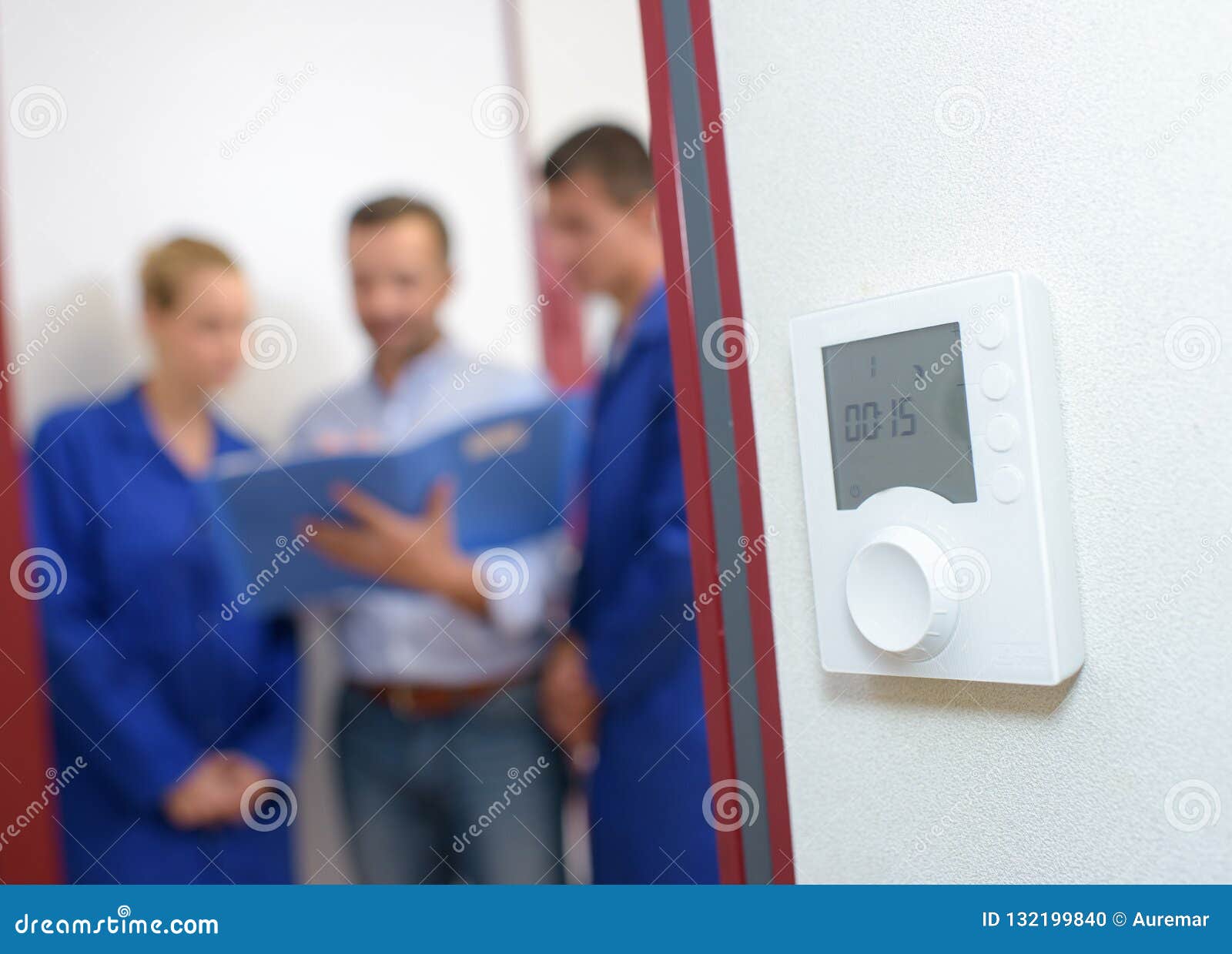 Climate Control on Office Wall Selective Focus Stock Photo - Image of ...