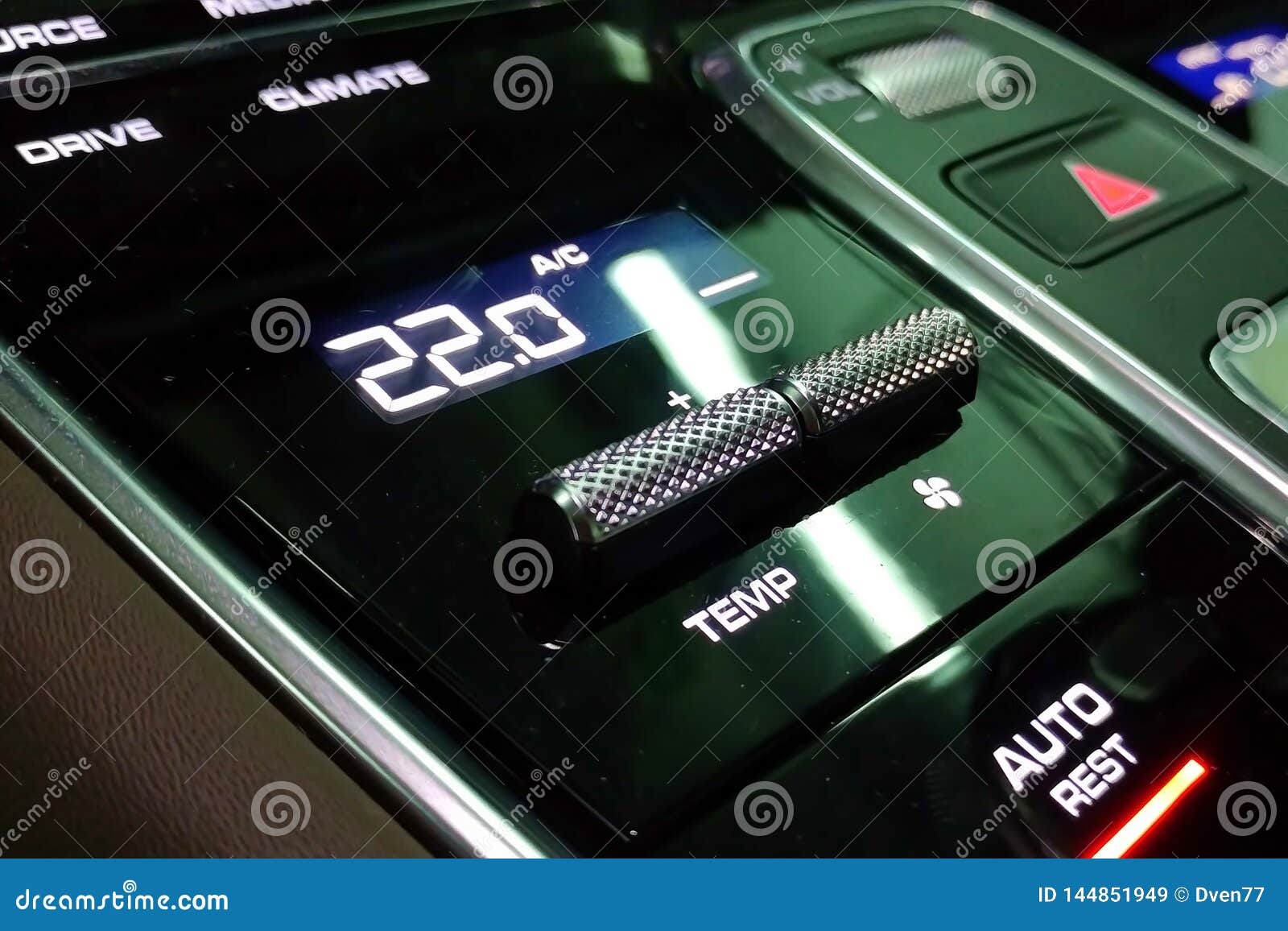 Climate Control Panel in the Interior of the Premium Car. the Screen ...